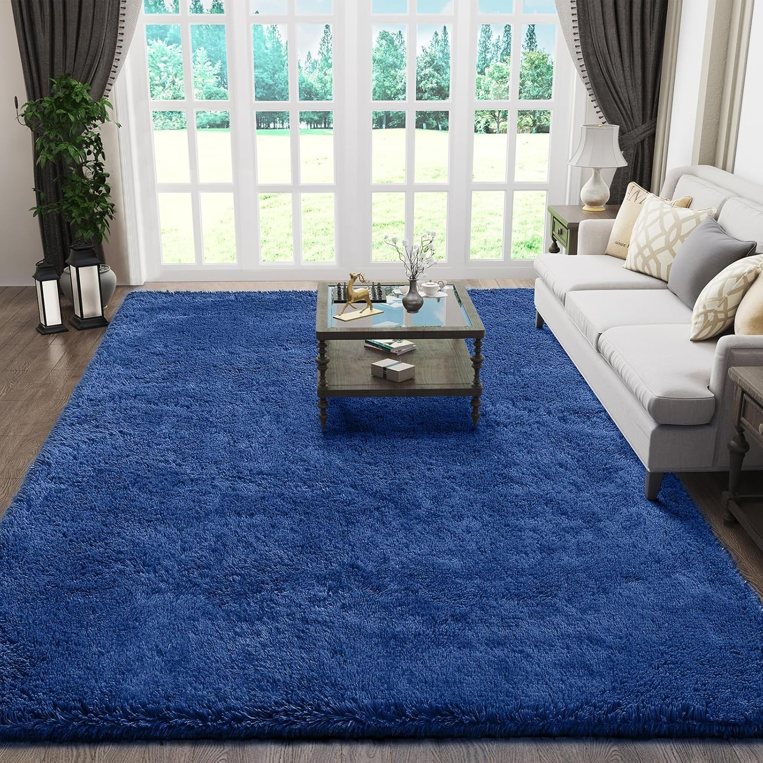 Amazon.com: Ophanie 5x8 Blue Rugs for Living Room, Kids Nursery Rug ...