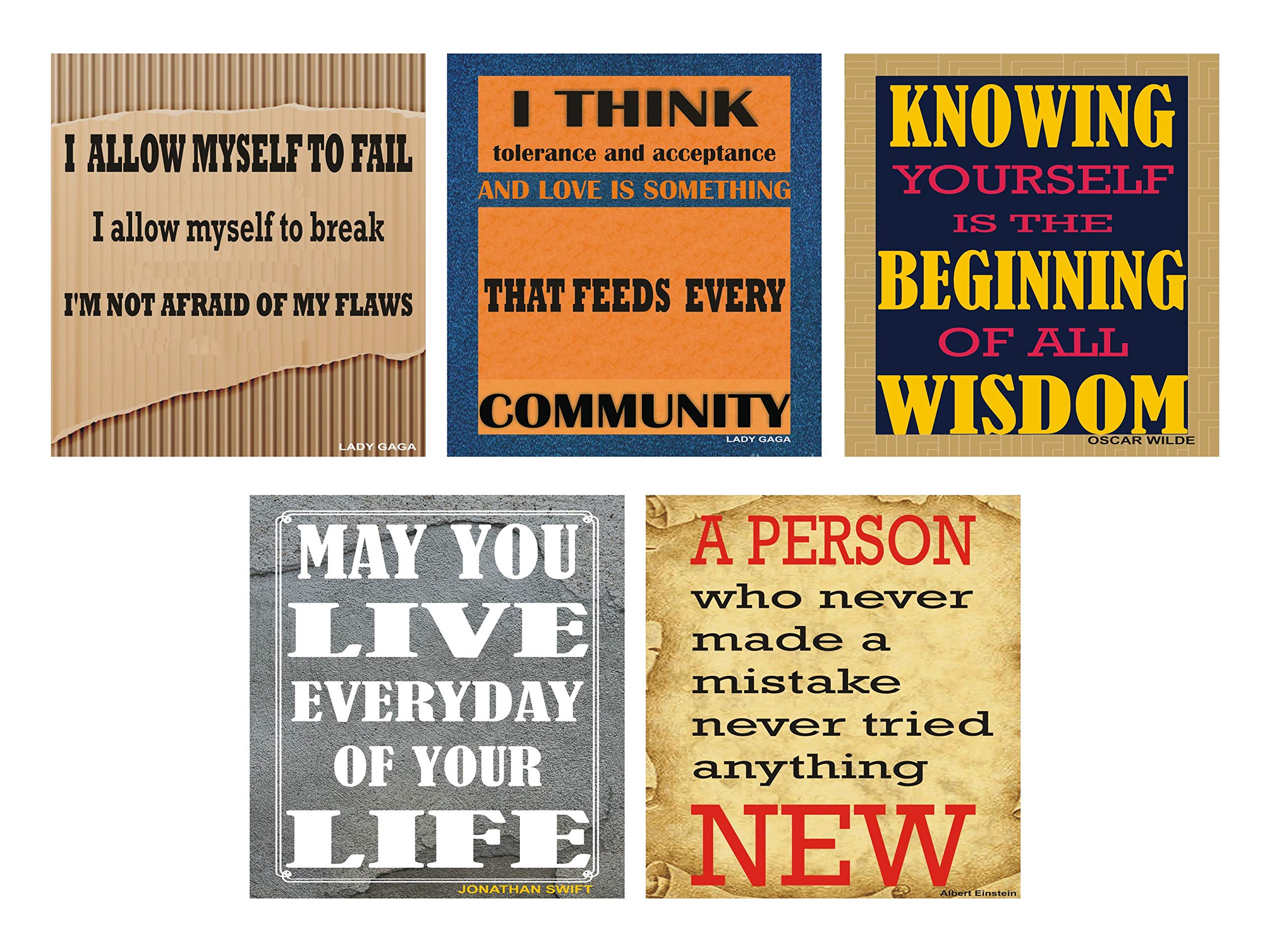 Buy Yellow Alley Quotation Poster Combo|Decorative Wall Poster ...