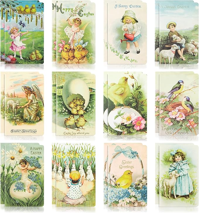 Amazon.com : COcnny 24pcs Vintage Mini Easter Notepad Set, Happy Easter ...