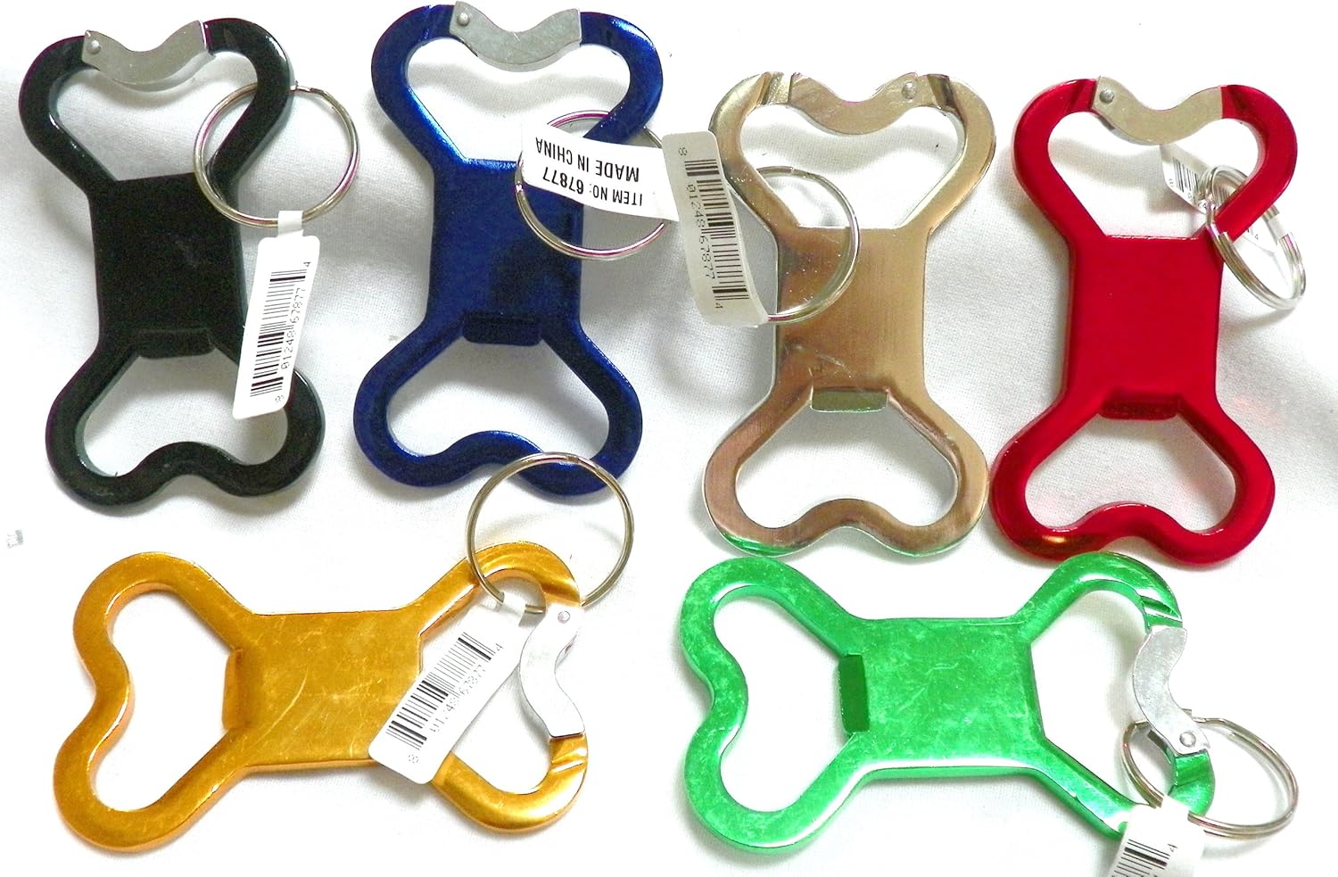 Amazon.com: Bone Shaped Carabiner Bottle Opener Keychain - 2 Pack: Home ...