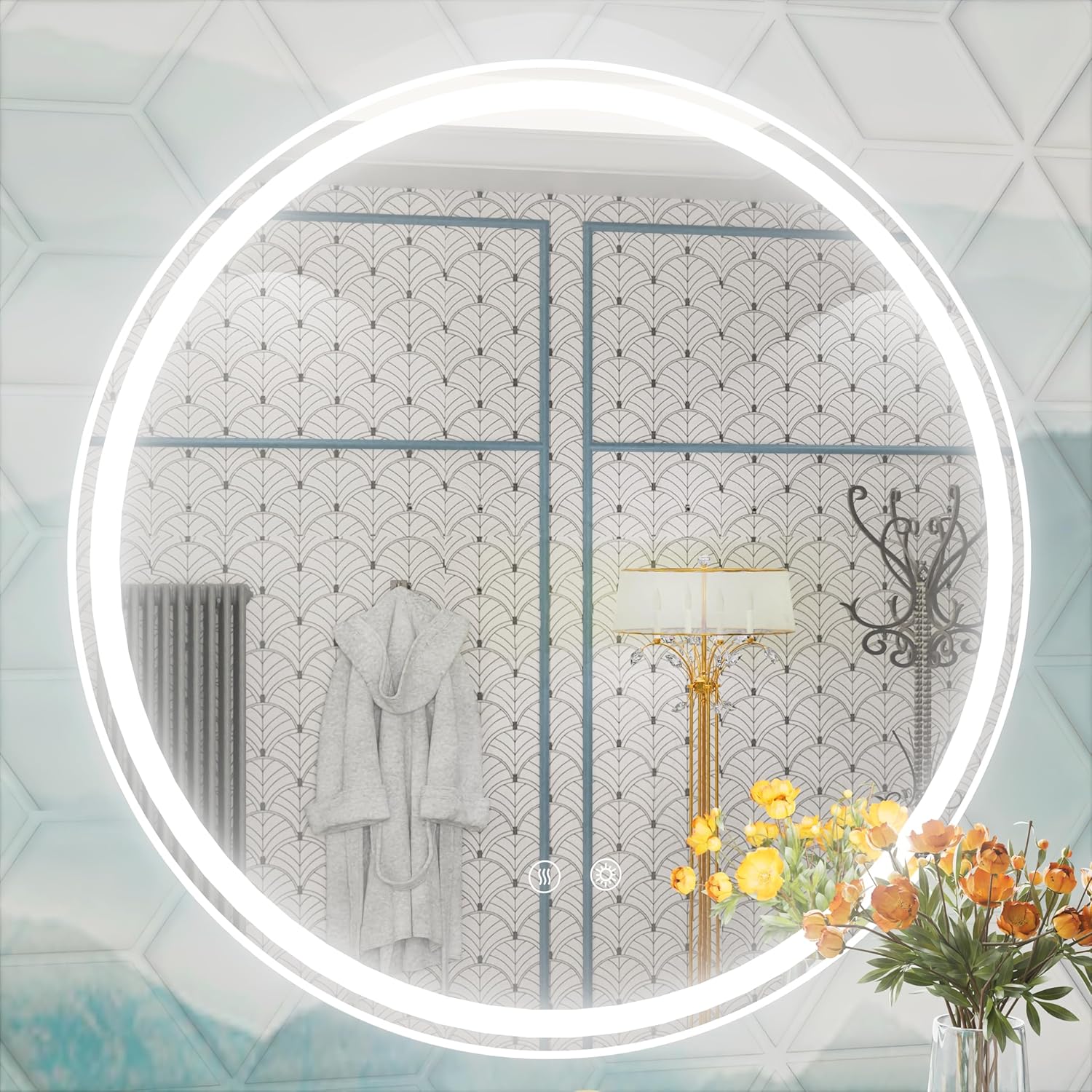 Amazon.com: JSneijder 30 Inch LED Round Mirror, Dimmable Round Mirror ...