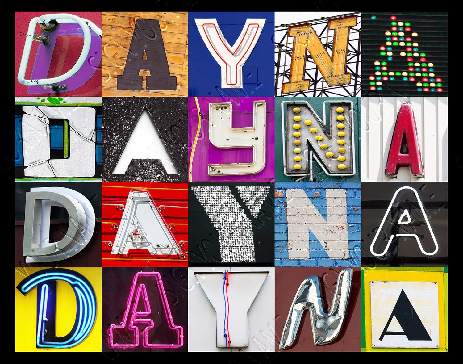 Amazon.com: DAYNA Personalized Name Poster Using Sign Letters - 11"X14 ...