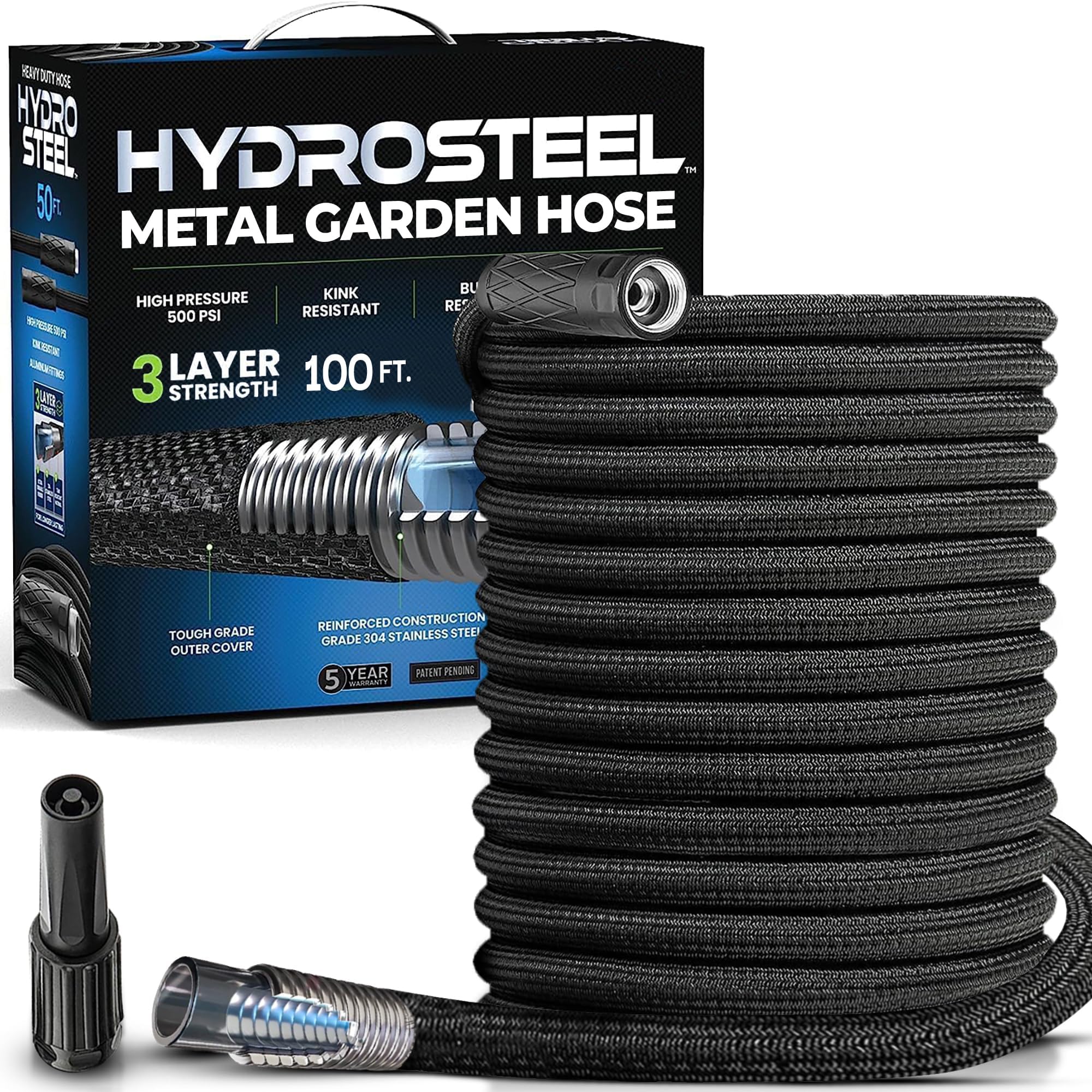 Amazon.com : HydroTech 100ft Pro Series 3/4" Expandable Burst Proof ...