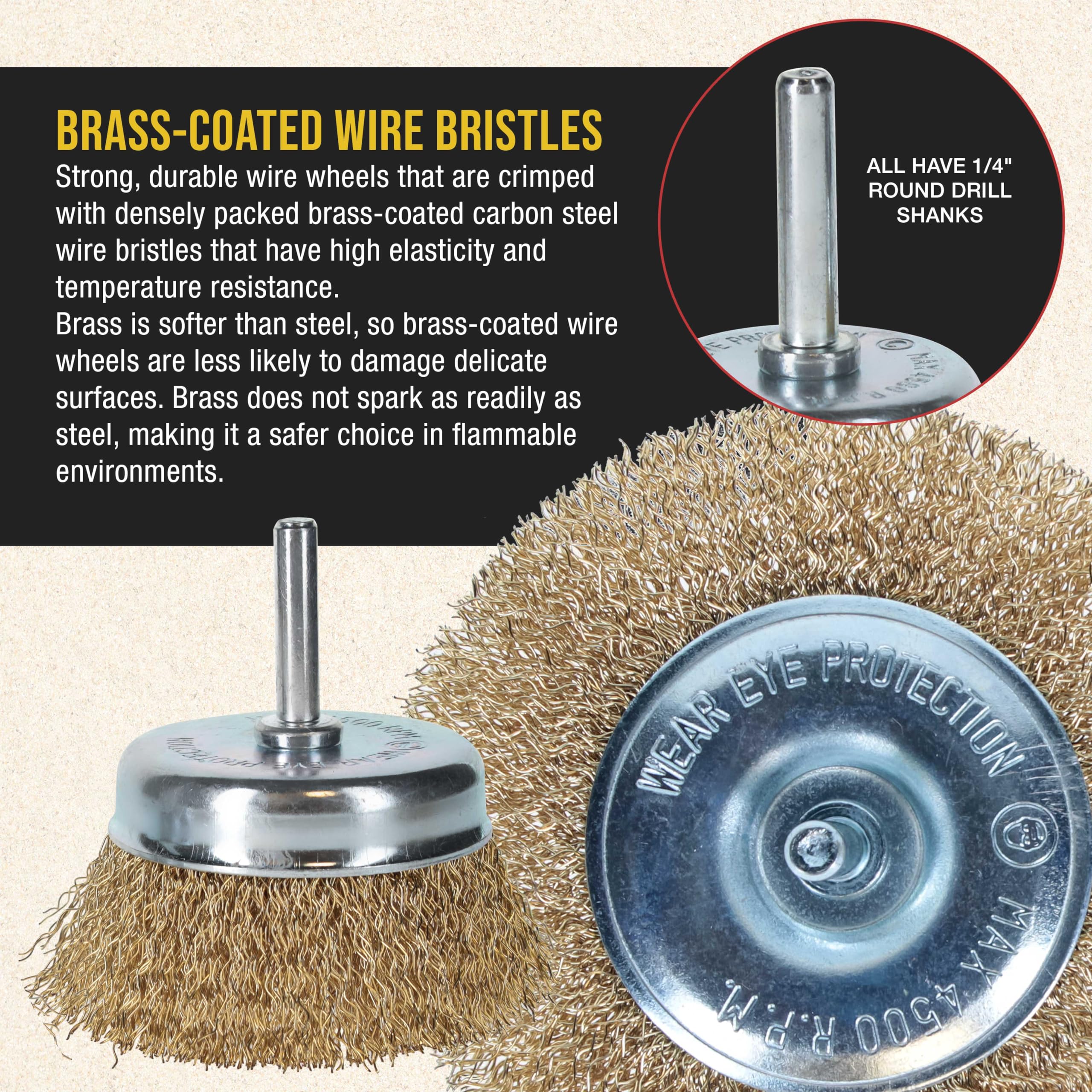 Snapklik.com : Dura-Gold 7-Piece Abrasive Brass-Coated Wire Wheel, Cup Brush, And End Brush Set ...