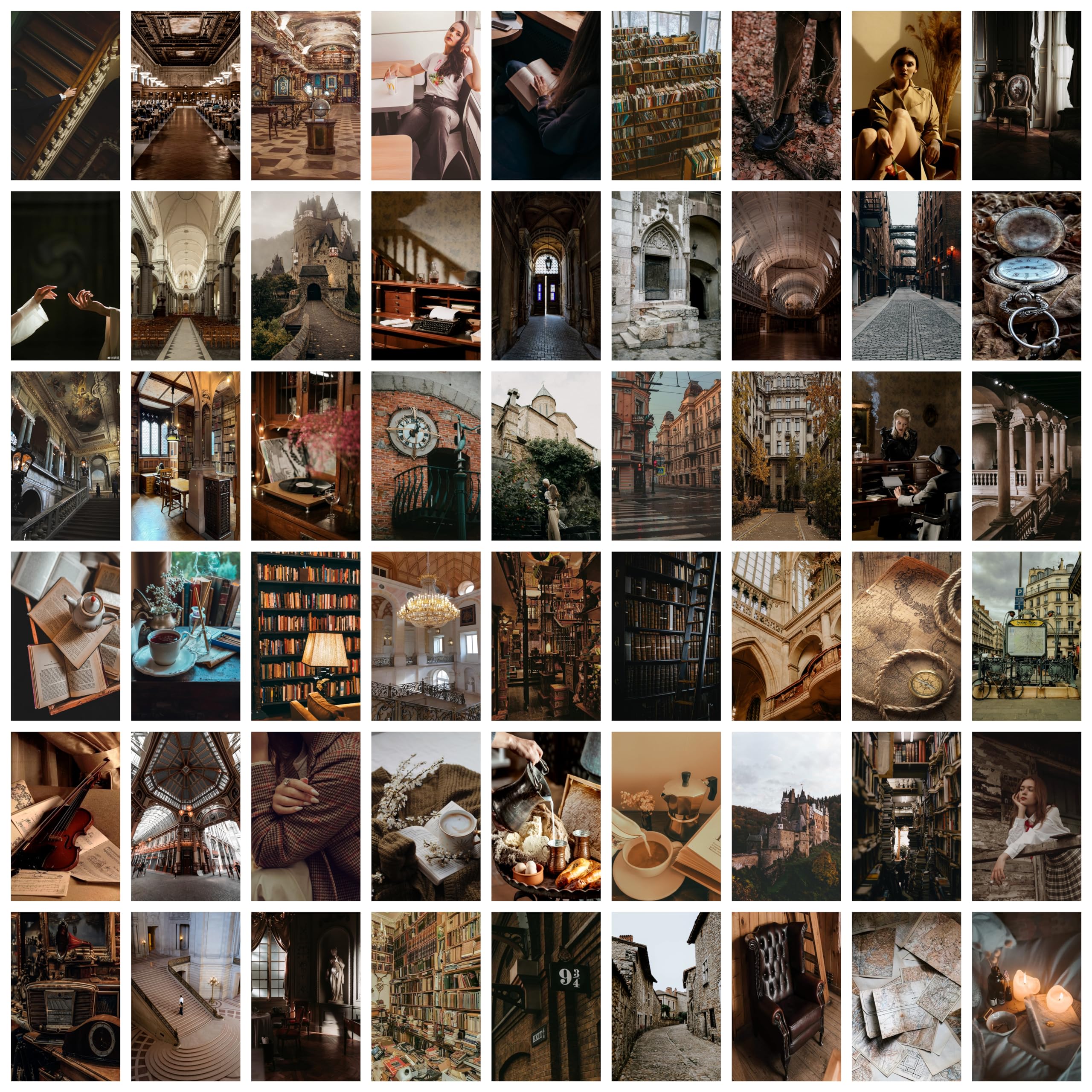 Craft Qila Dark Academia Pack of 54 Aesthetic Wall Collage Kit, Girl ...