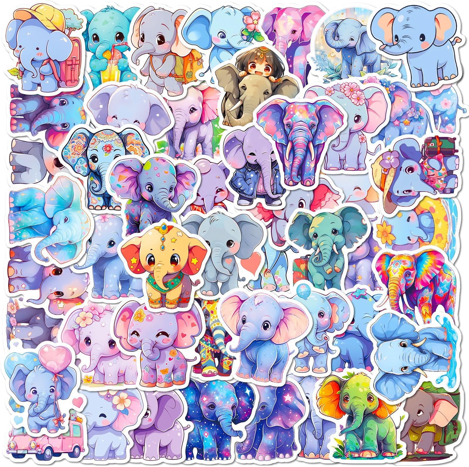 Amazon.com: Vsco Water Bottle Stickers Cute Elephant Laptop Stickers ...