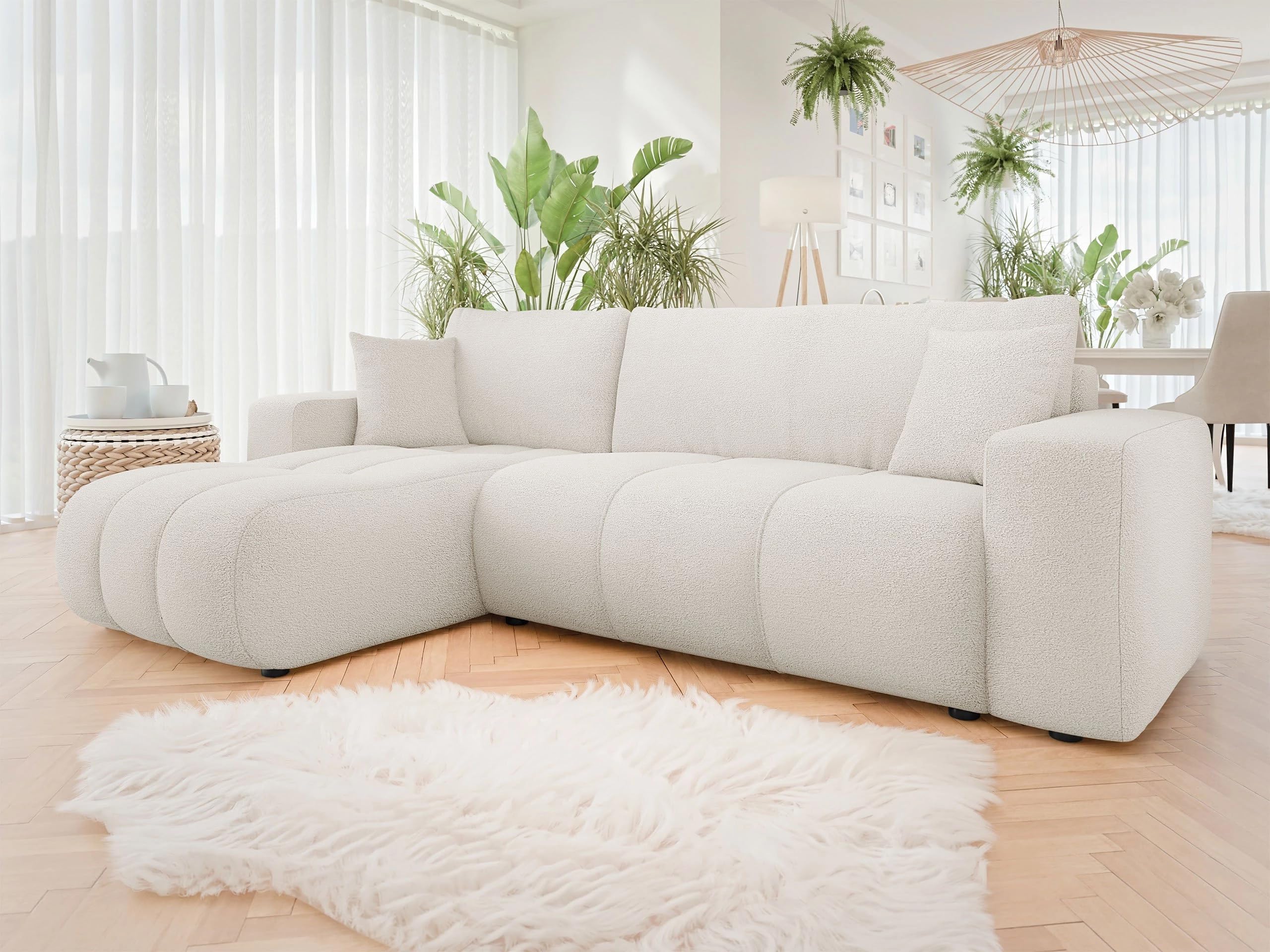Tendencio Canapé d'angle Convertible LARIA en Tissu Anti tâche ...