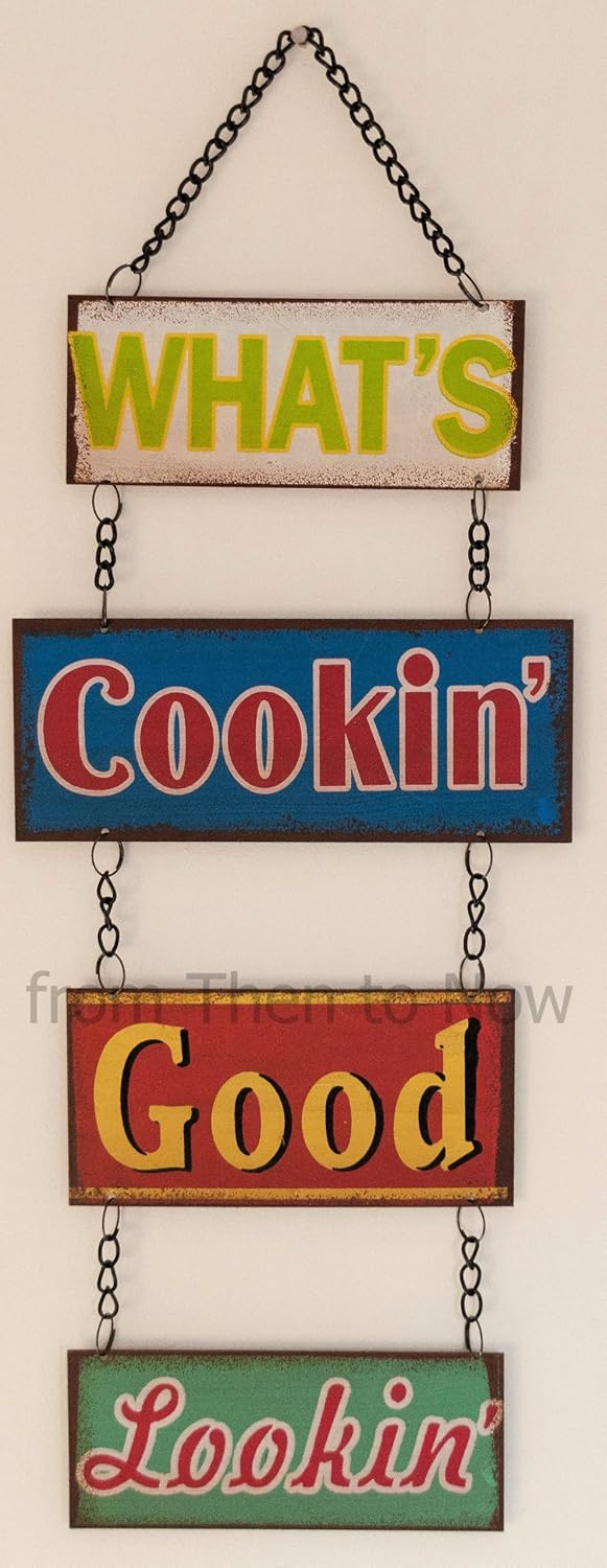 Amazon.com: What's Cookin Good Lookin Hanging Metal Sign : Home & Kitchen