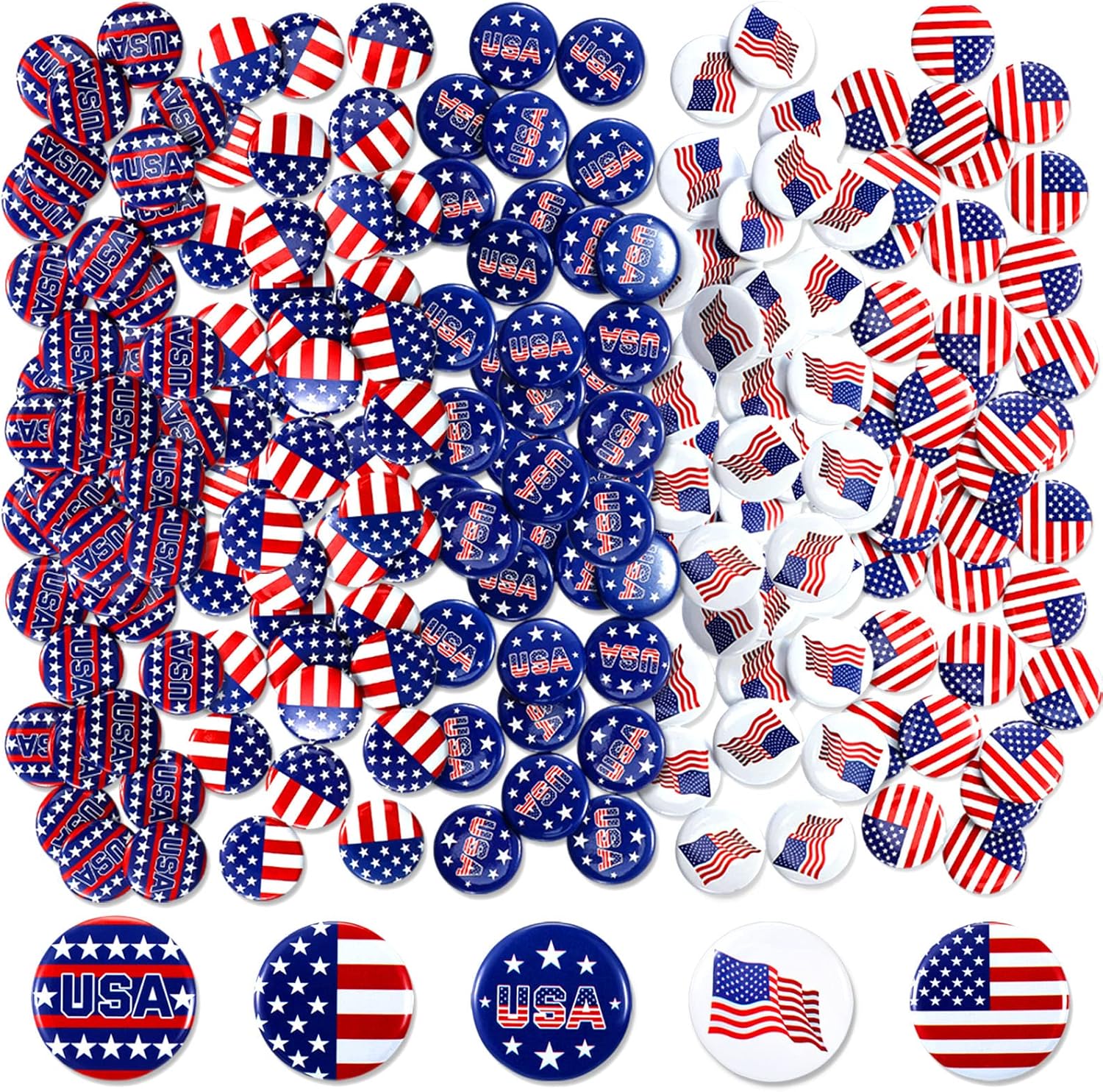Amazon.com: Lenwen 100 Pcs American Flag Pins Patriotic Button Pins ...