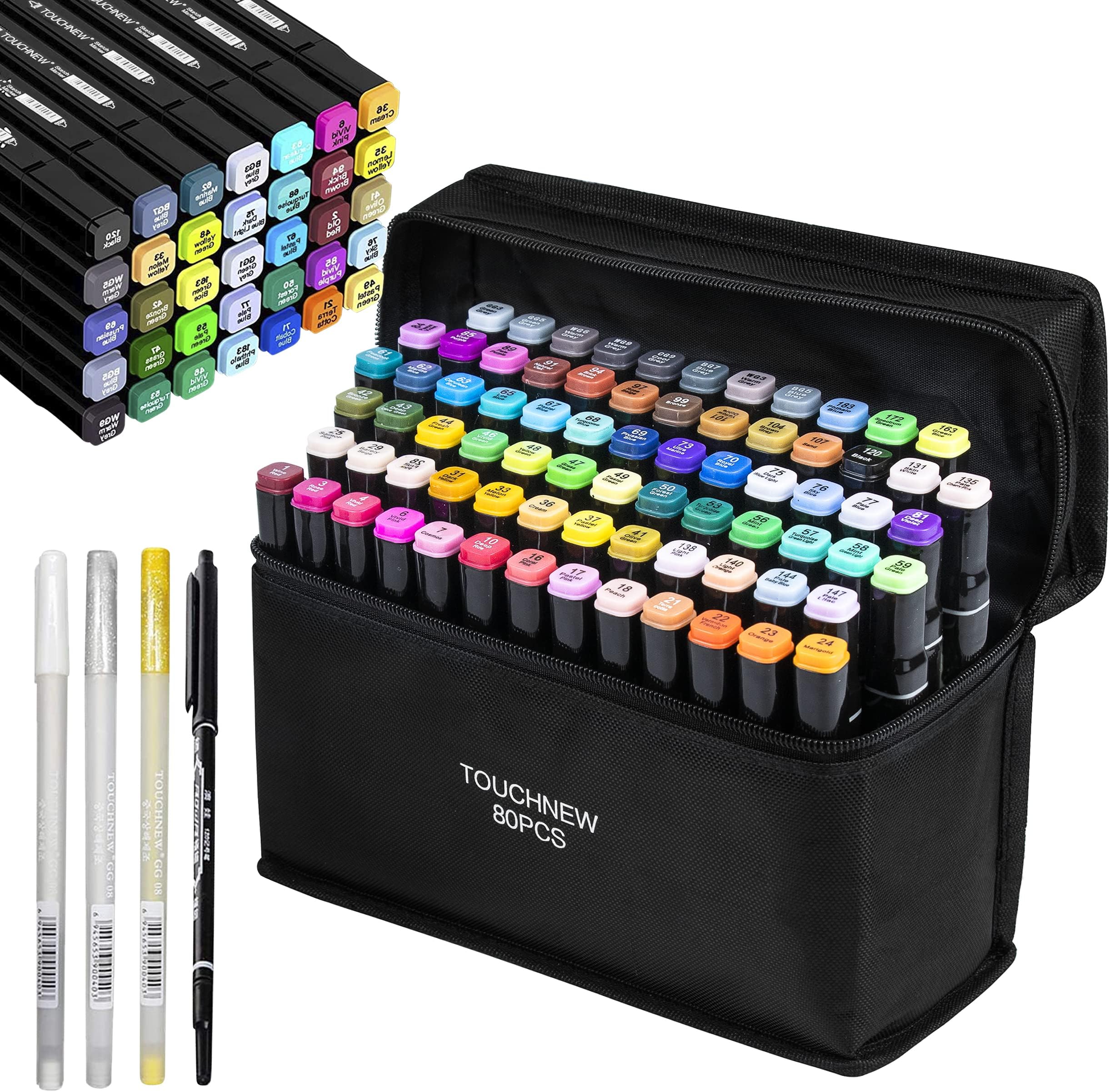 TOUCHNEW Markers Pen Set Professionale di pennarelli,80 Set di ...