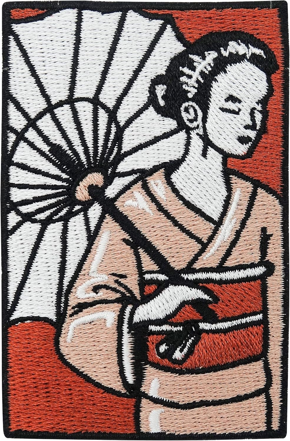 Finally Home Iron-On Patch - Japanese Woman with Umbrella | Red Patches ...
