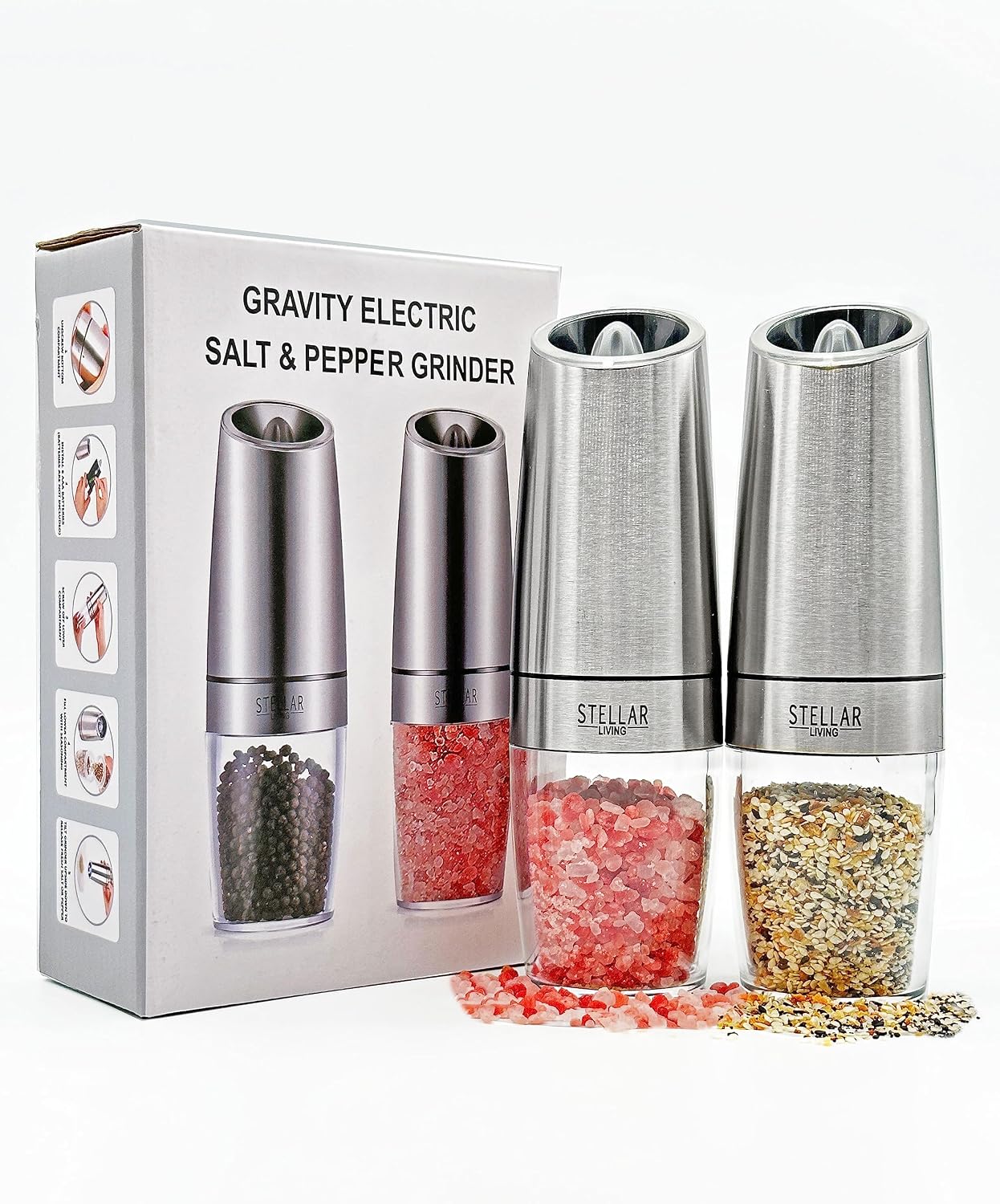 Amazon.com: Admired By Nature Electric Salt and Pepper Grinder Set ...