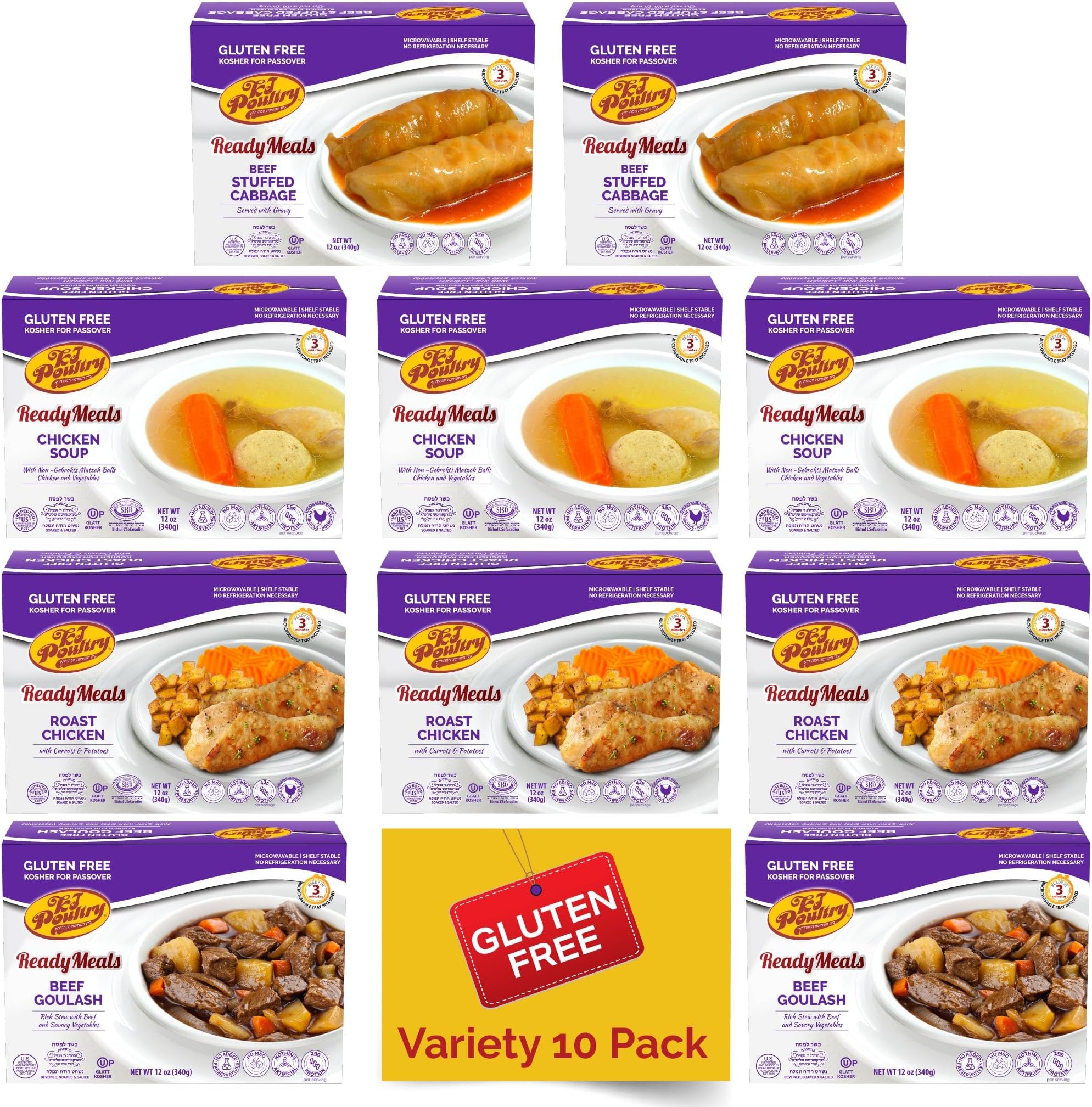 Amazon.com: KJ Poultry Kosher Ready Meals - (6 Pack Divine Variety ...