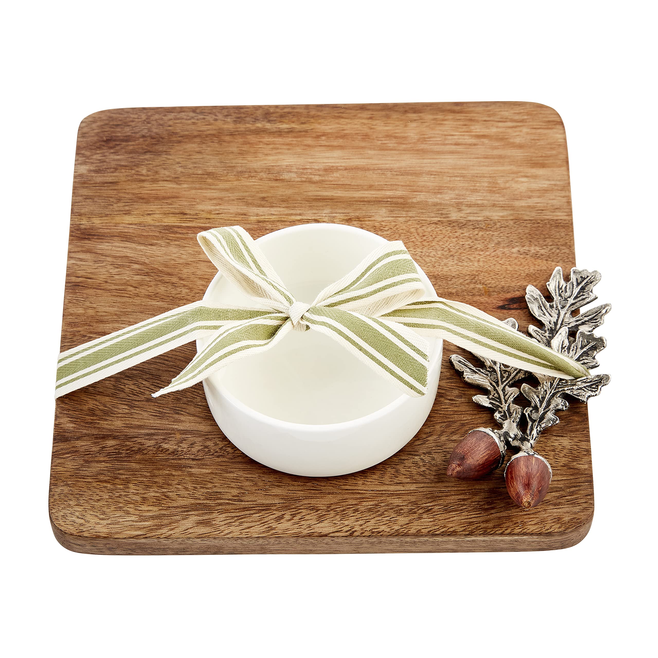 Amazon.com: Mud Pie Wooden Acorn Board Set, board 8 1/2" x 8 1/2" | cup ...
