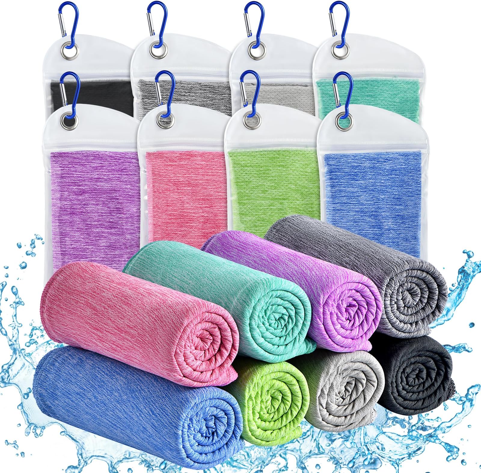 Amazon.com: Sukeen Cooling Towel 8 Pack (40"x 12"), Cooling Towel for ...
