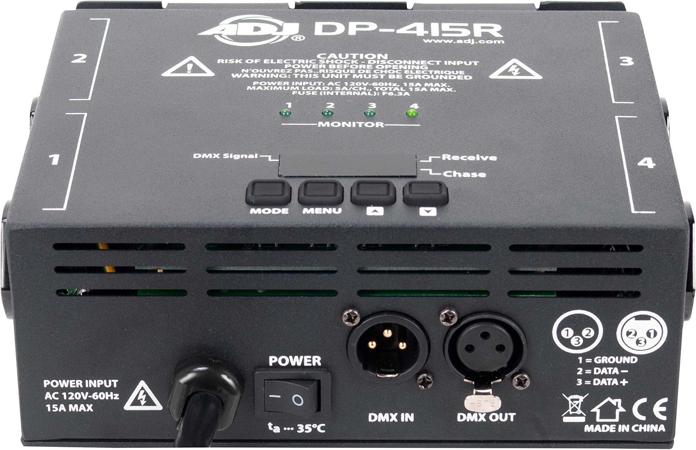 ADJ Products DP-415R 4 Channel DMX512 Dimmer Pack with DIP Switches - Multiple Easy To Use ...