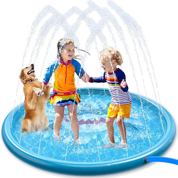 Amazon.com: JOYIN Splash Pad Sprinkler for Kids Shark Sprinkler ...