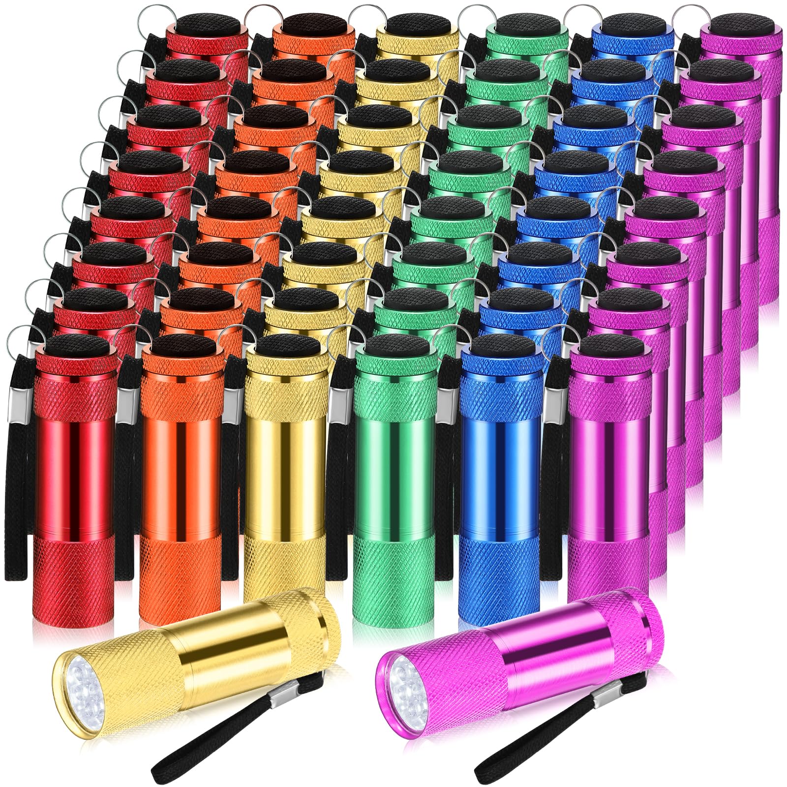 VIHOSE 48 Pcs Mini Flashlights Bulk, Bright Aluminum Handheld Flash ...