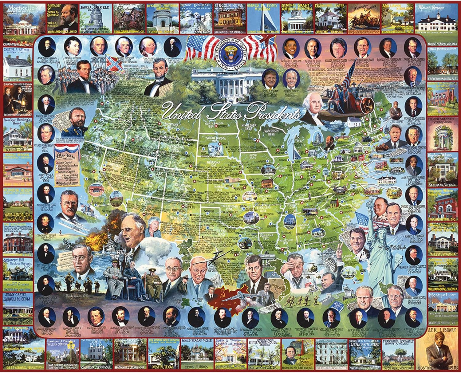 Amazon.com: White Mountain Puzzles US Presidents - 1000 Piece Jigsaw ...