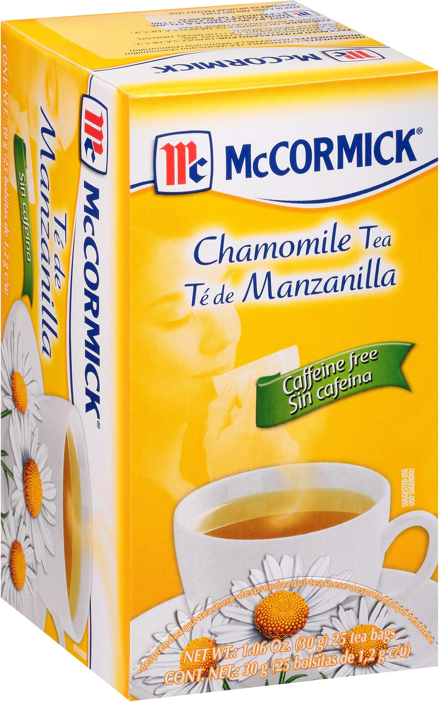 Amazon.com : McCormick 25 Count Caffeine Free Chamomile Tea Bags, 1.06 ...