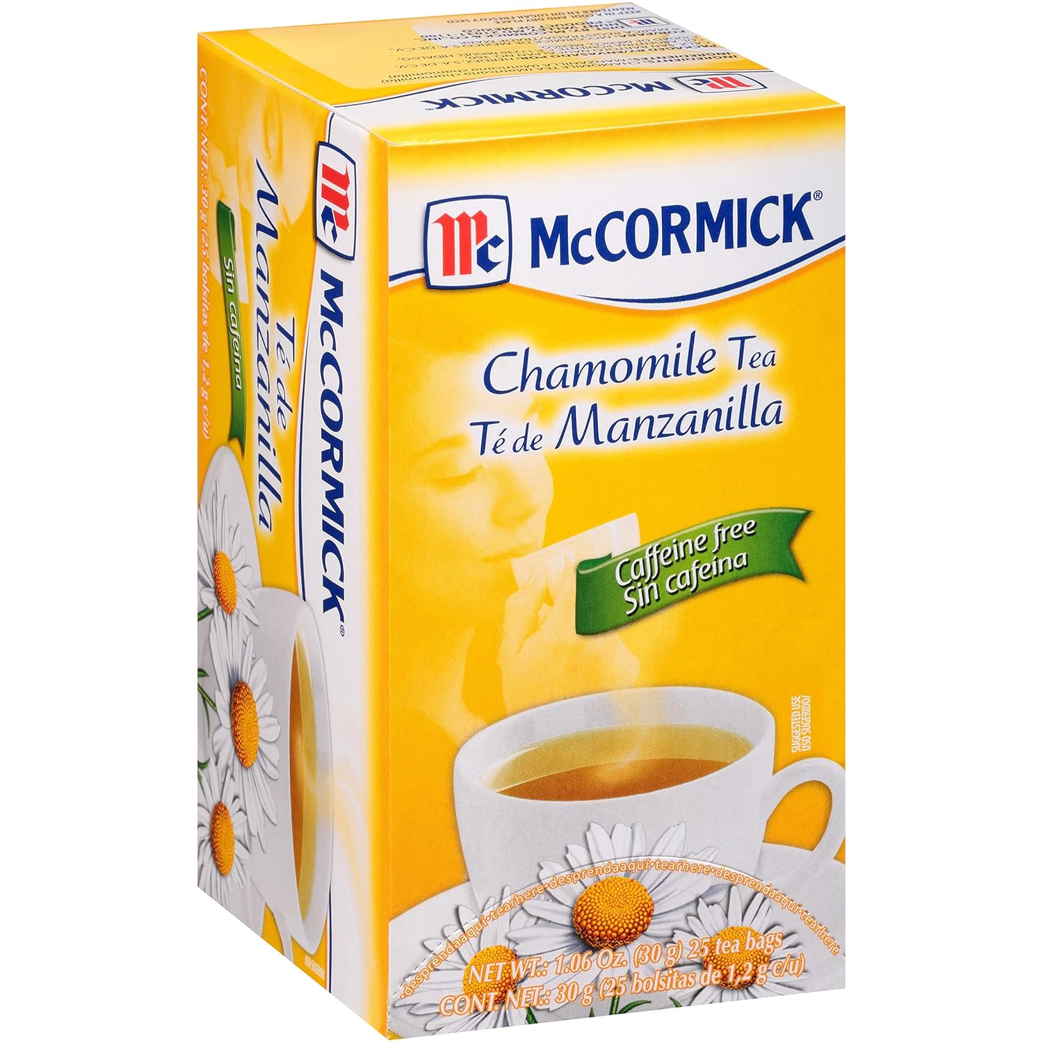 Amazon.com : McCormick 25 Count Caffeine Free Chamomile Tea Bags, 1.06 ...