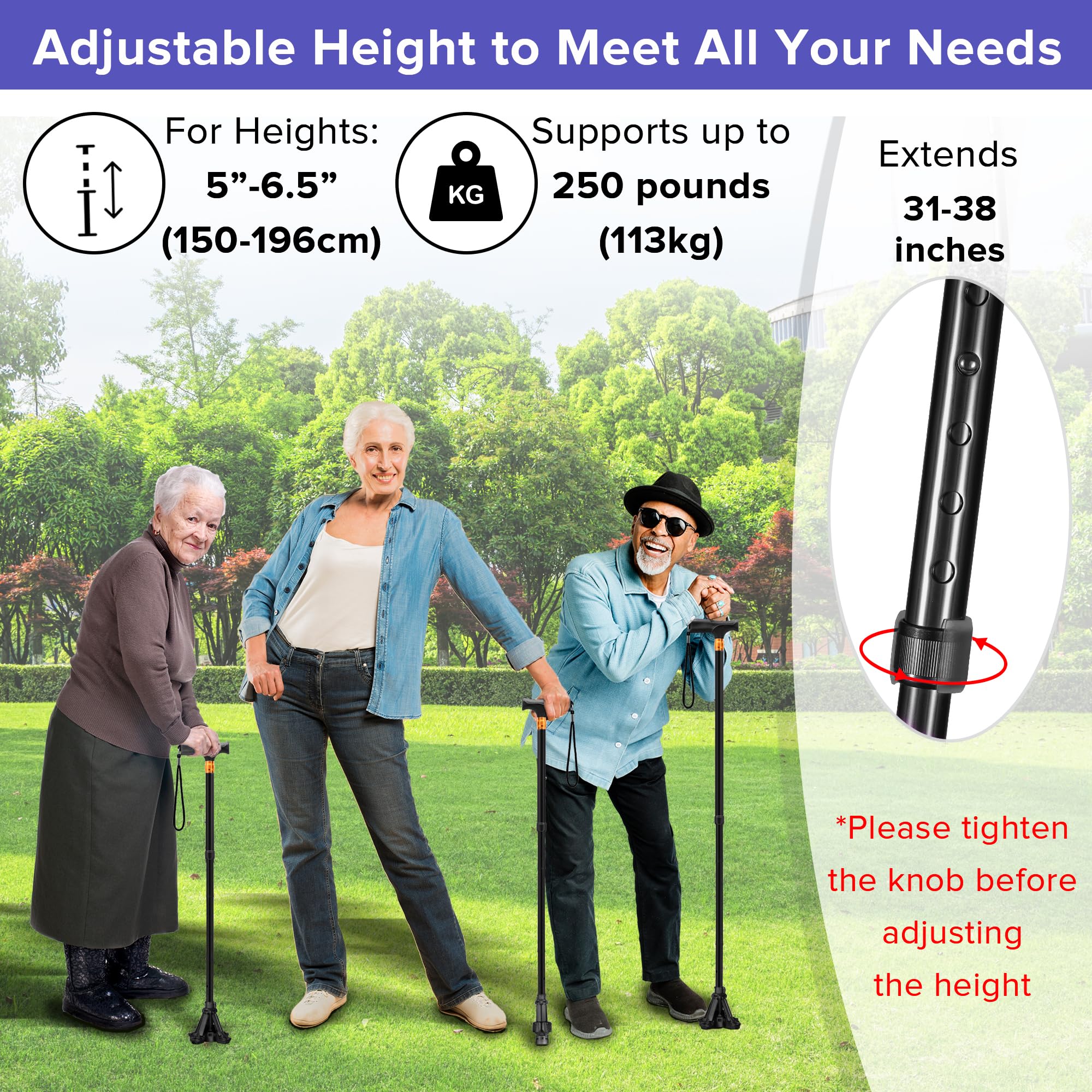 Snapklik.com : Walking Cane Foldable, Adjustable, Collapsible Walking ...