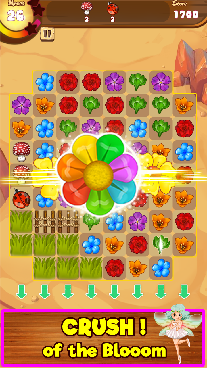 Flower Power Game - Blossom Flowers Mania Match 3 Puzzle Free Games ...
