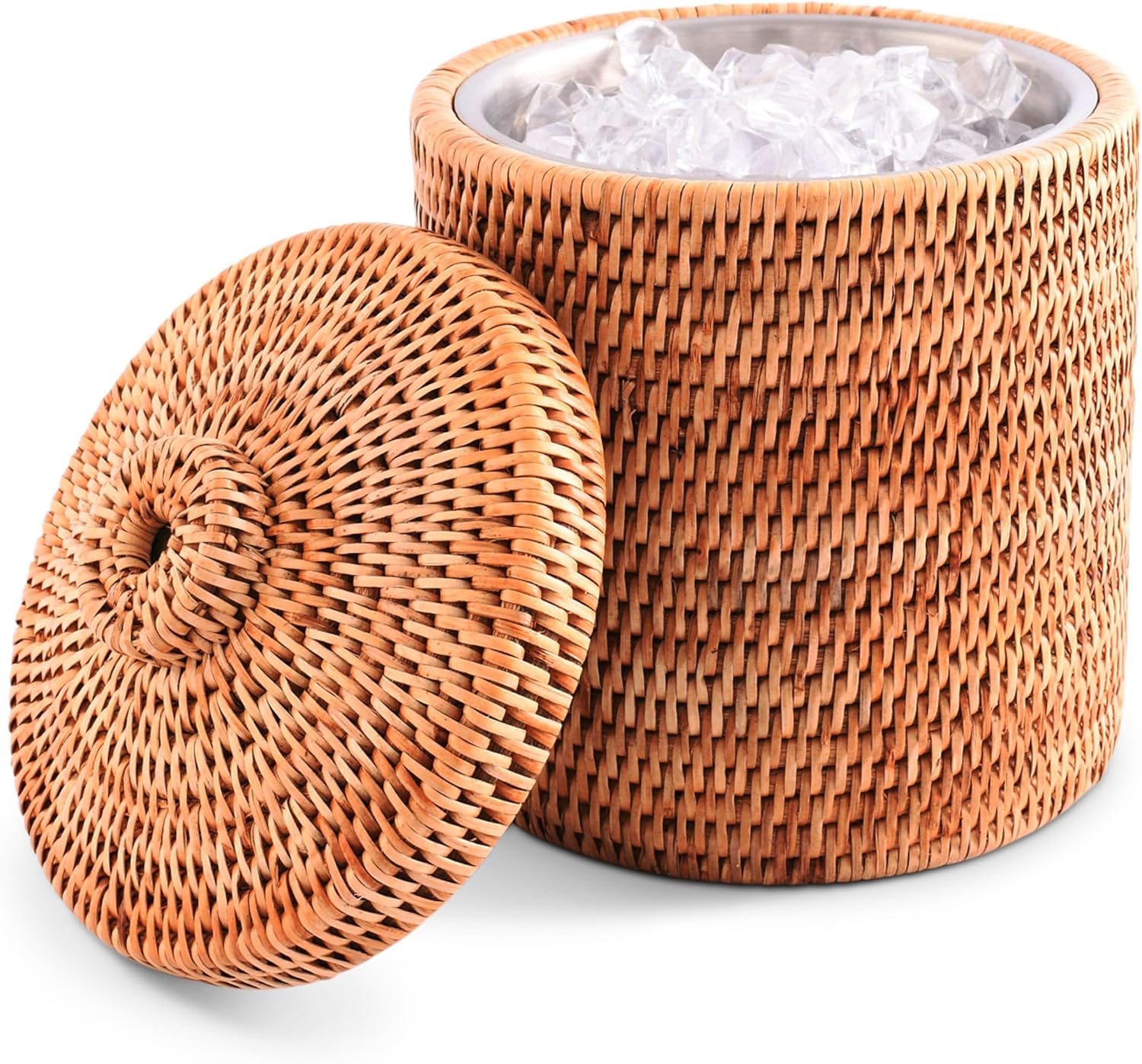 Amazon.com: Vagabond House Rattan Wicker Ice Bucket: Durable, Double ...