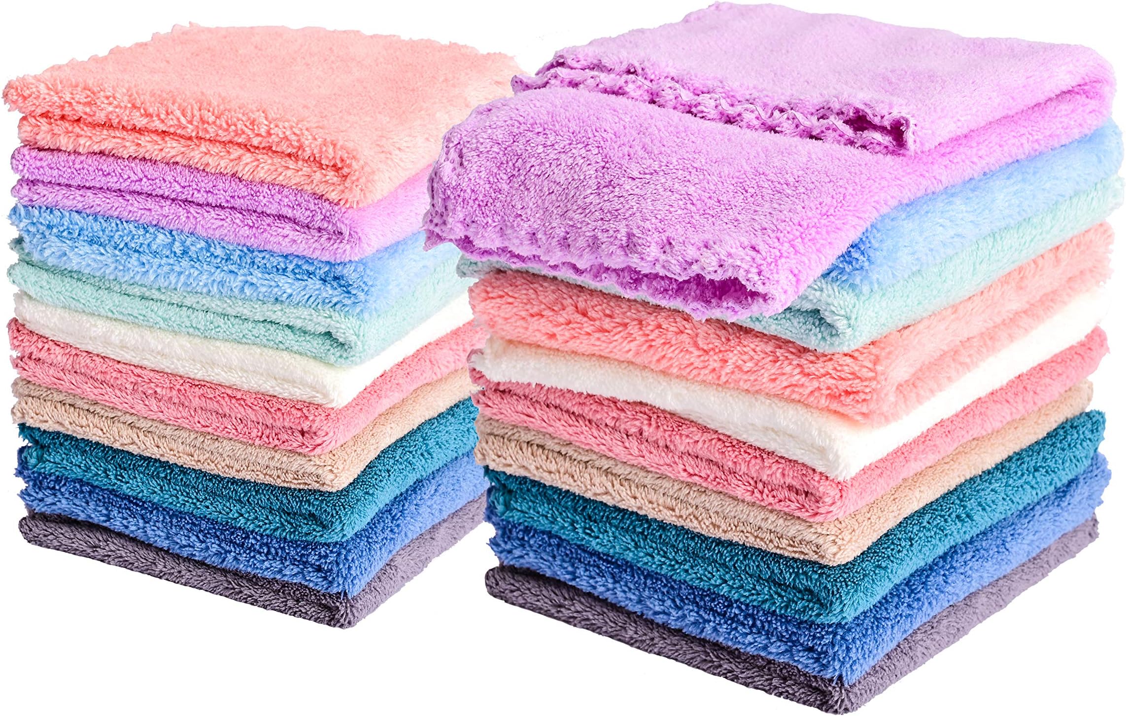 Amazon.com : Cute Castle Ultra-Soft Baby Washcloths, 16 Pack - 9" by 9 ...