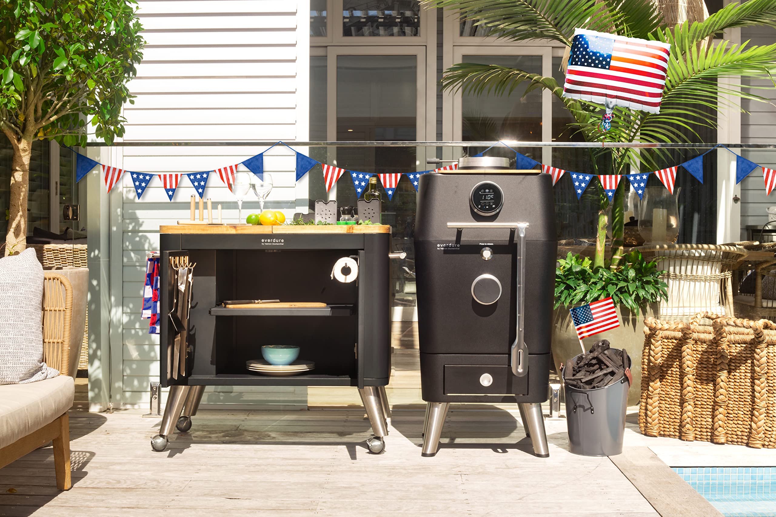 Buy Everdure Mobile Prep Kitchen, 40-Inch Indoor/Outdoor Kitchen Island ...