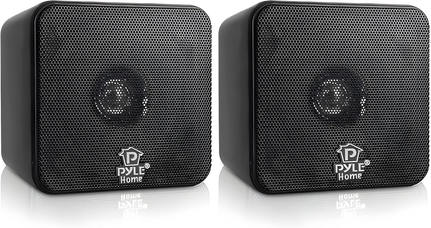 Amazon.co.jp: 【Pyle 最大200W ミニキューブ型フルレンジスピーカー(ペア) 4インチ・ブックシェルフ・スピーカー】周波数 ...