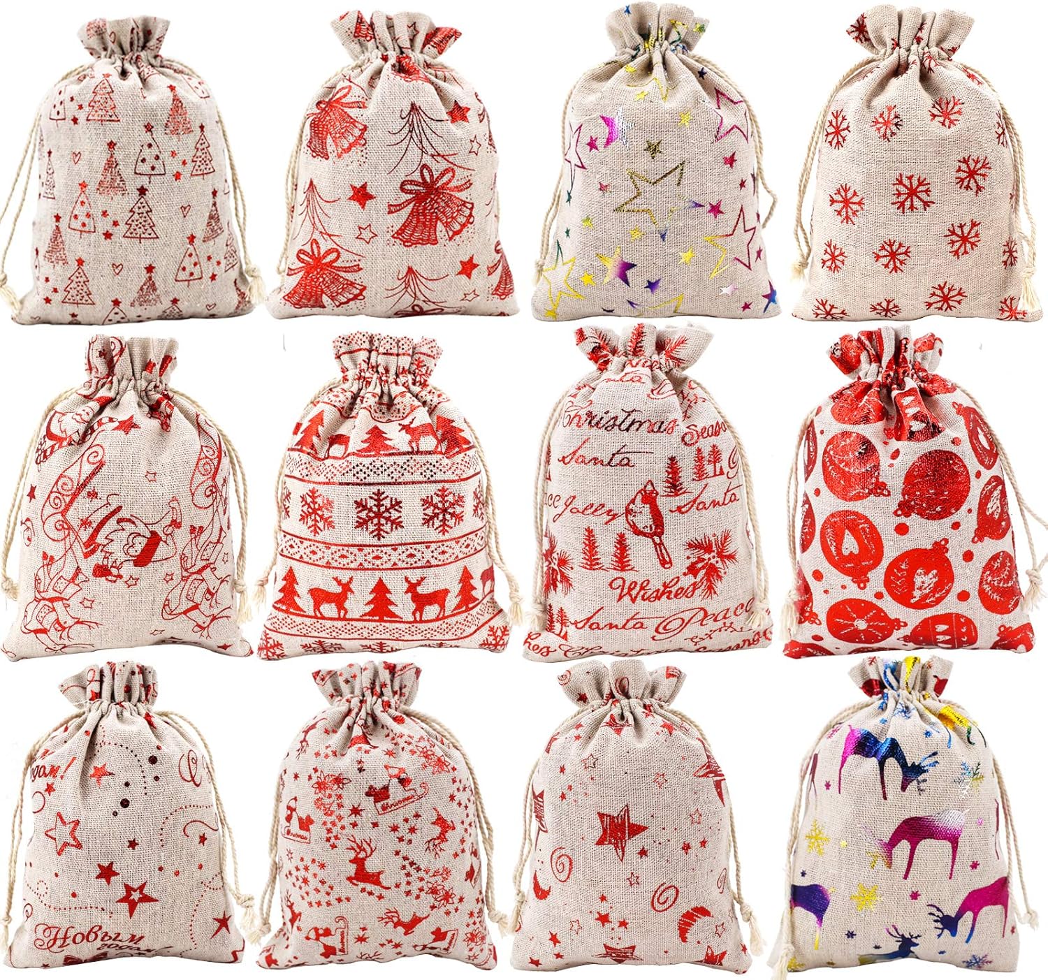 Amazon.com: Burlap Bags with Drawstring, 5 x 7 Inch Favor Bags Jewelry ...