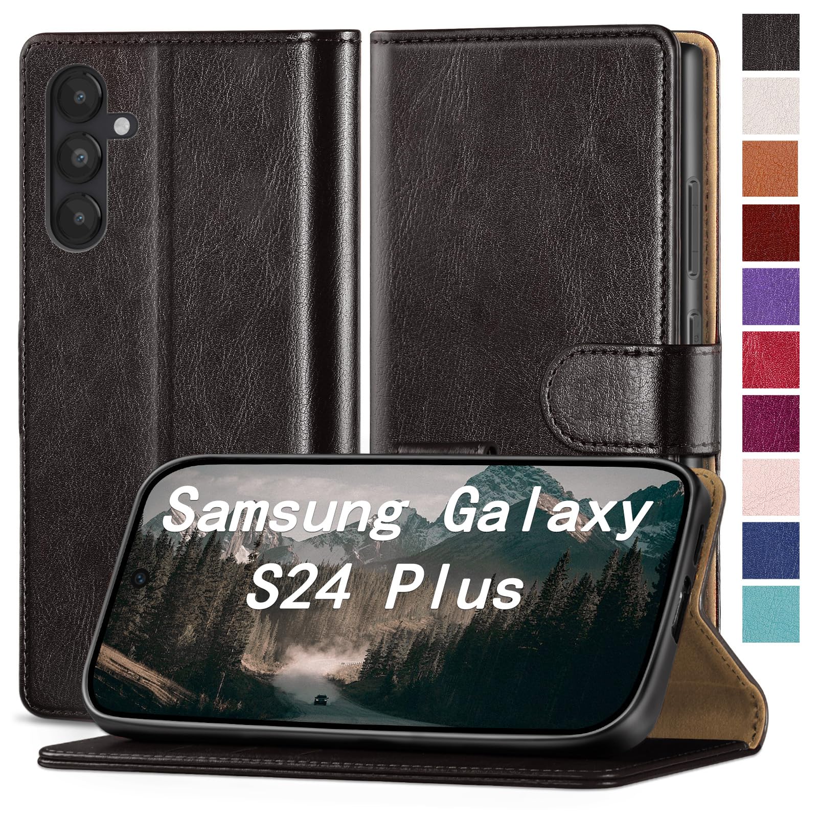 Amazon.com: RingPi for Samsung Galaxy S24 Plus Phone case[RFID Blocking Leather],[3 Credit Card ...