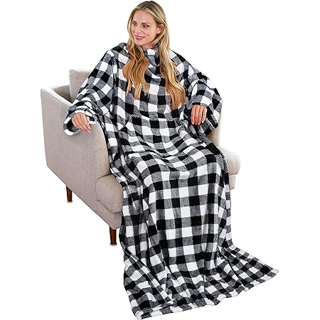 Amazon.com: Solaris Wearable Blanket with Sleeves for Adult Women Men ...
