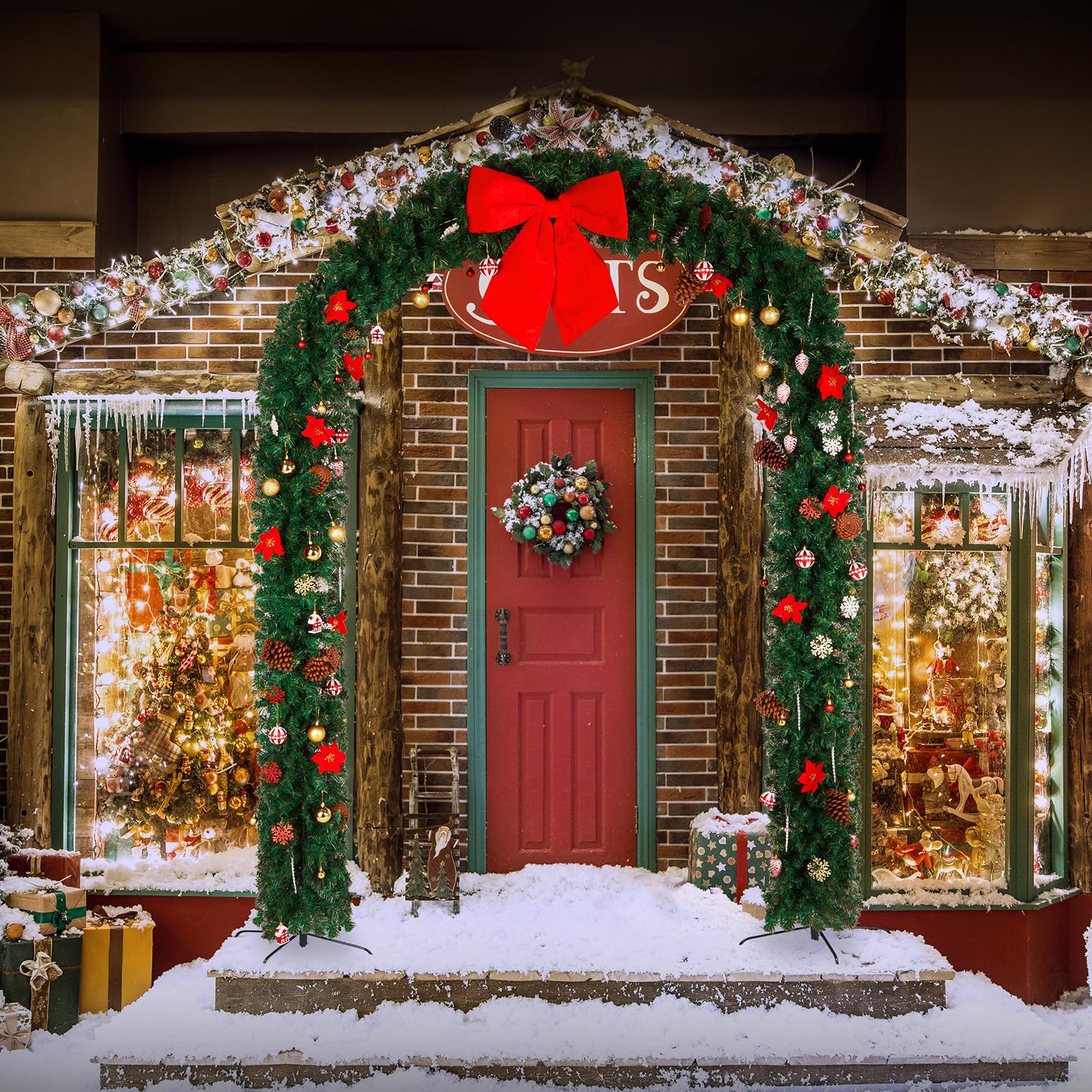 Garden Arch Decorated Christmas Metal Garden Arbor Trellis For