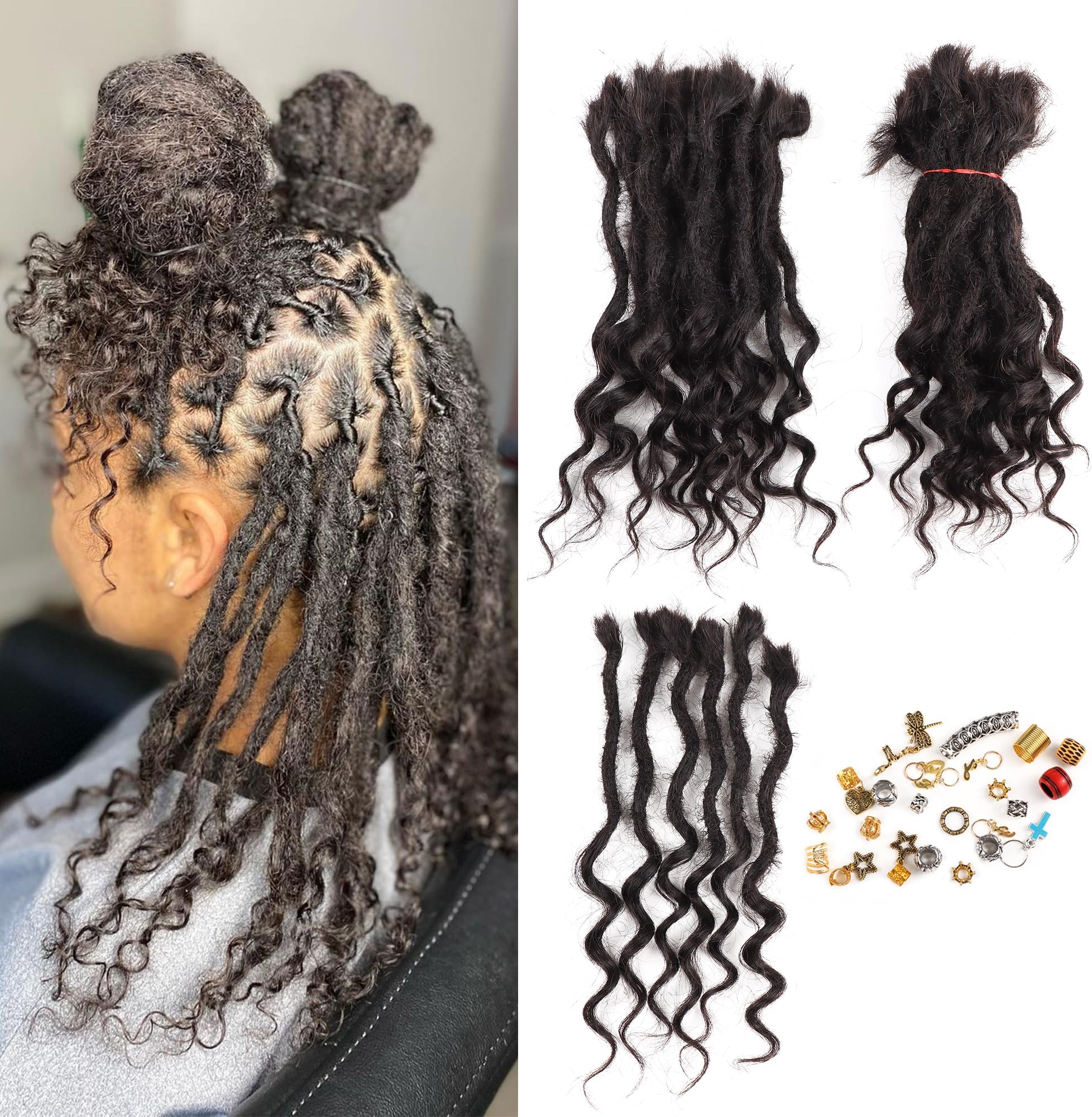 Amazon.com : Loc Hair Extensions, Real Human Hair, Full Head Permanent ...
