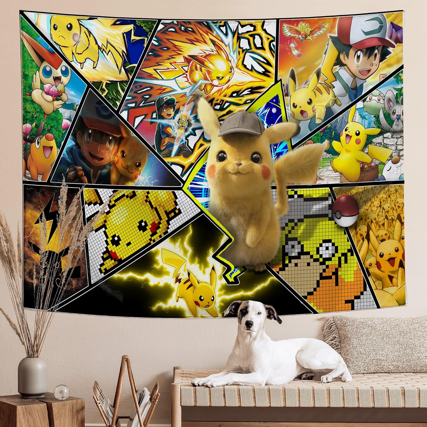 Amazon.com: FURREN Cartoon tapestry Cartoon tapestry mural Bedroom ...