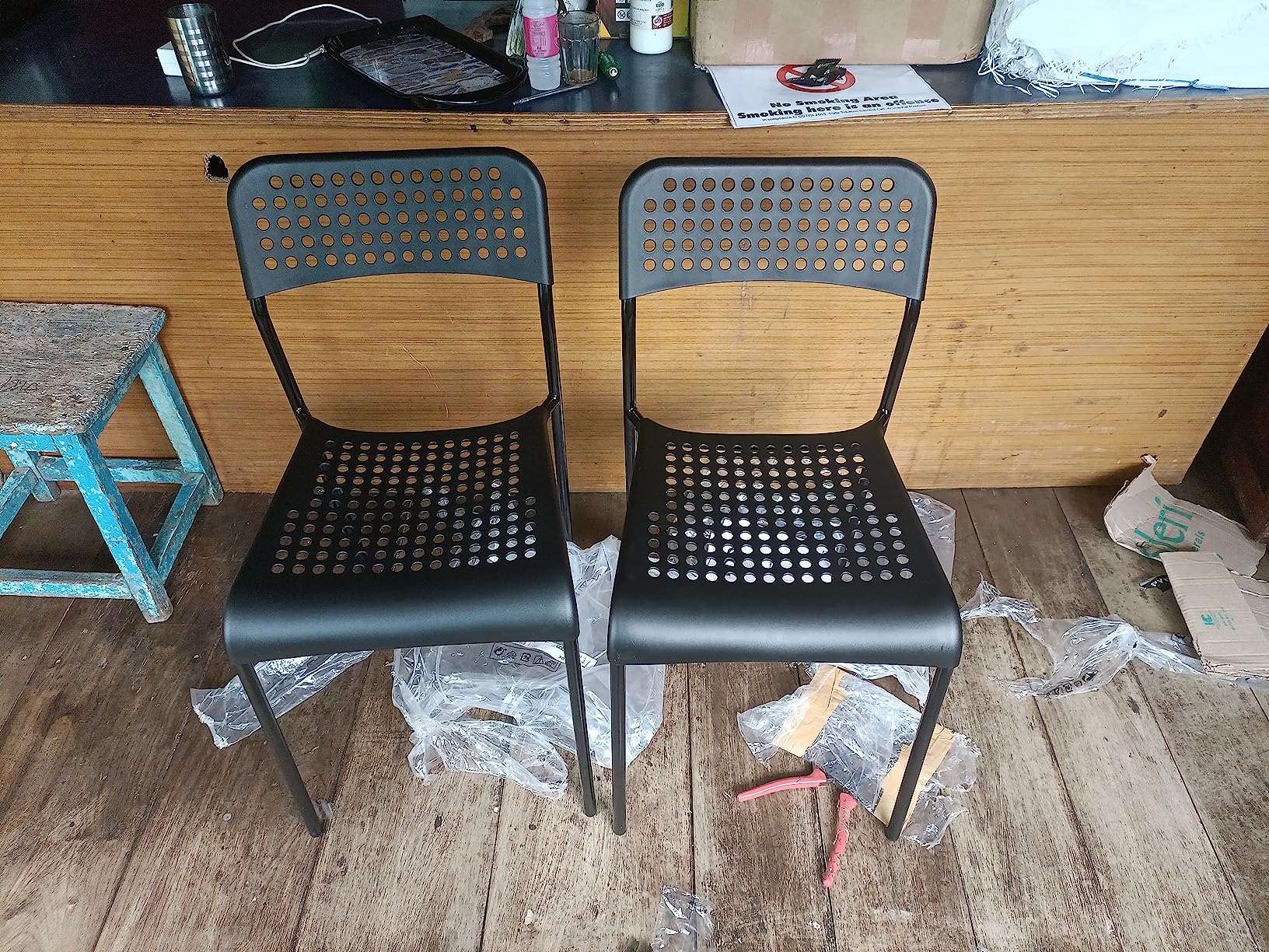 Ikea ADDE Chair (Stainless Steel, Black, Pack of 2) : Amazon.in: Home ...