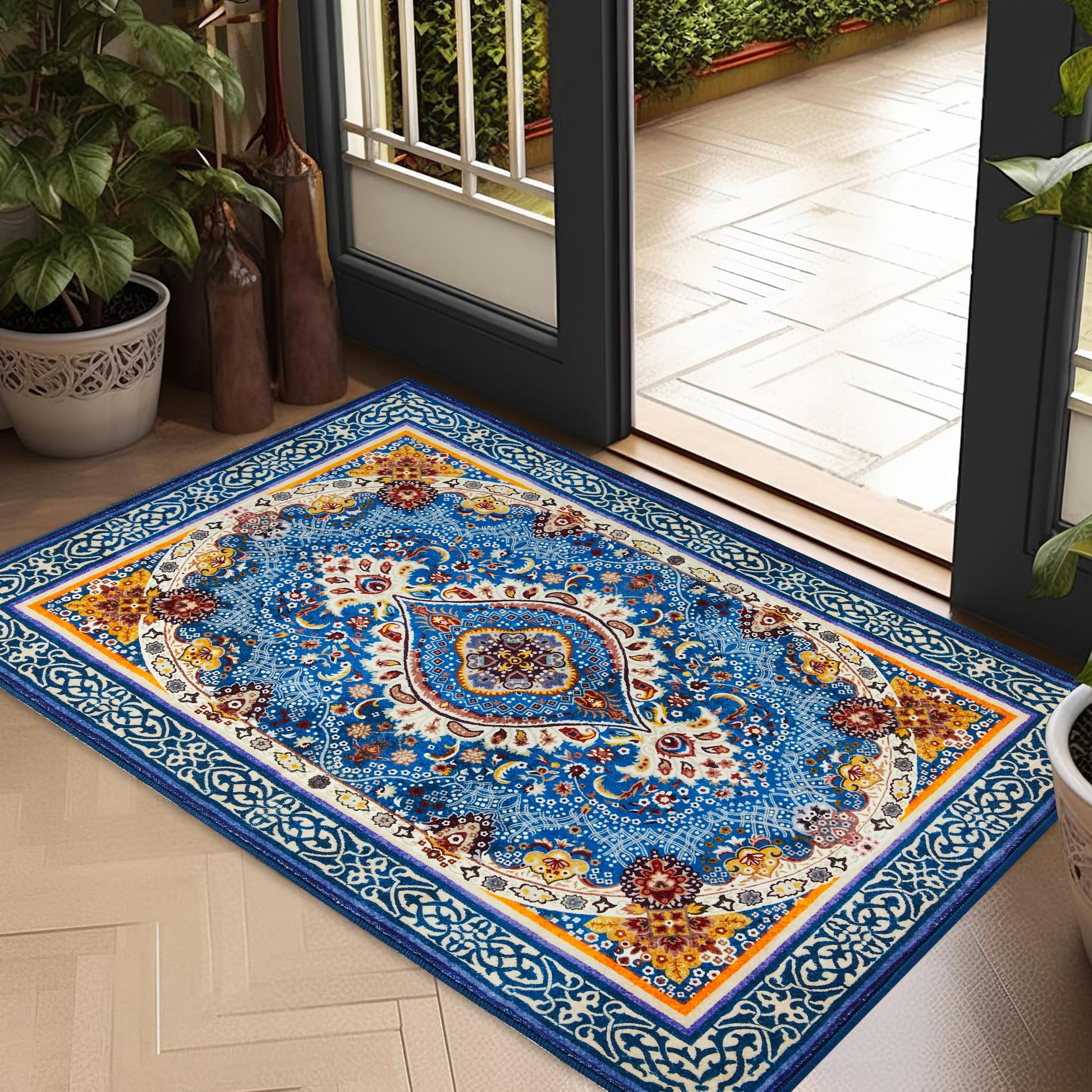 Amazon.com: Vintage Area Rug Set 2,Washable Small Entryway Rug,Soft ...