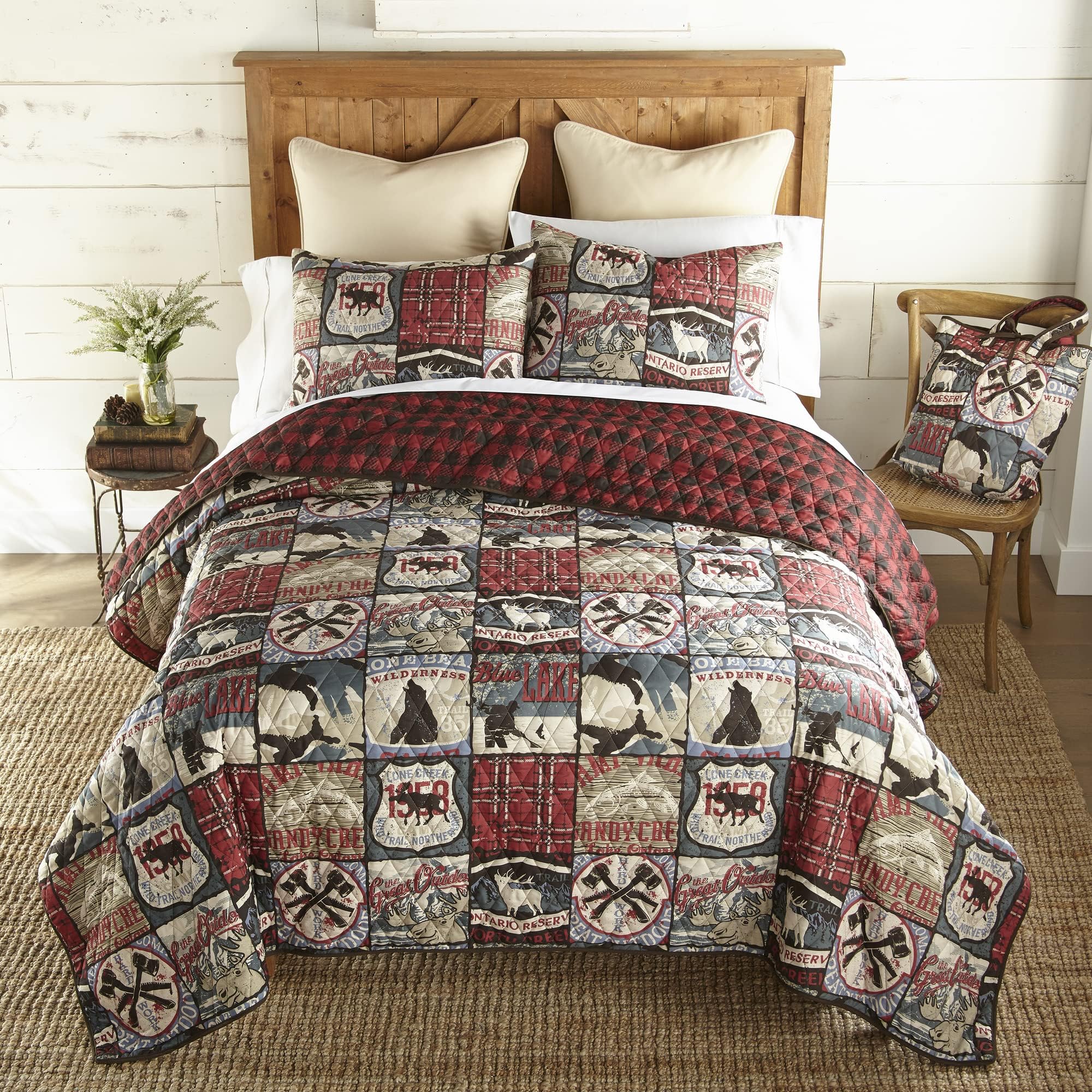 Amazon.com: Donna Sharp King Bedding Set - 3 Piece - Wilderness Pine ...