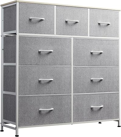 Amazon.com: WLIVE 9-Drawer Dresser, Fabric Storage Tower for Bedroom ...