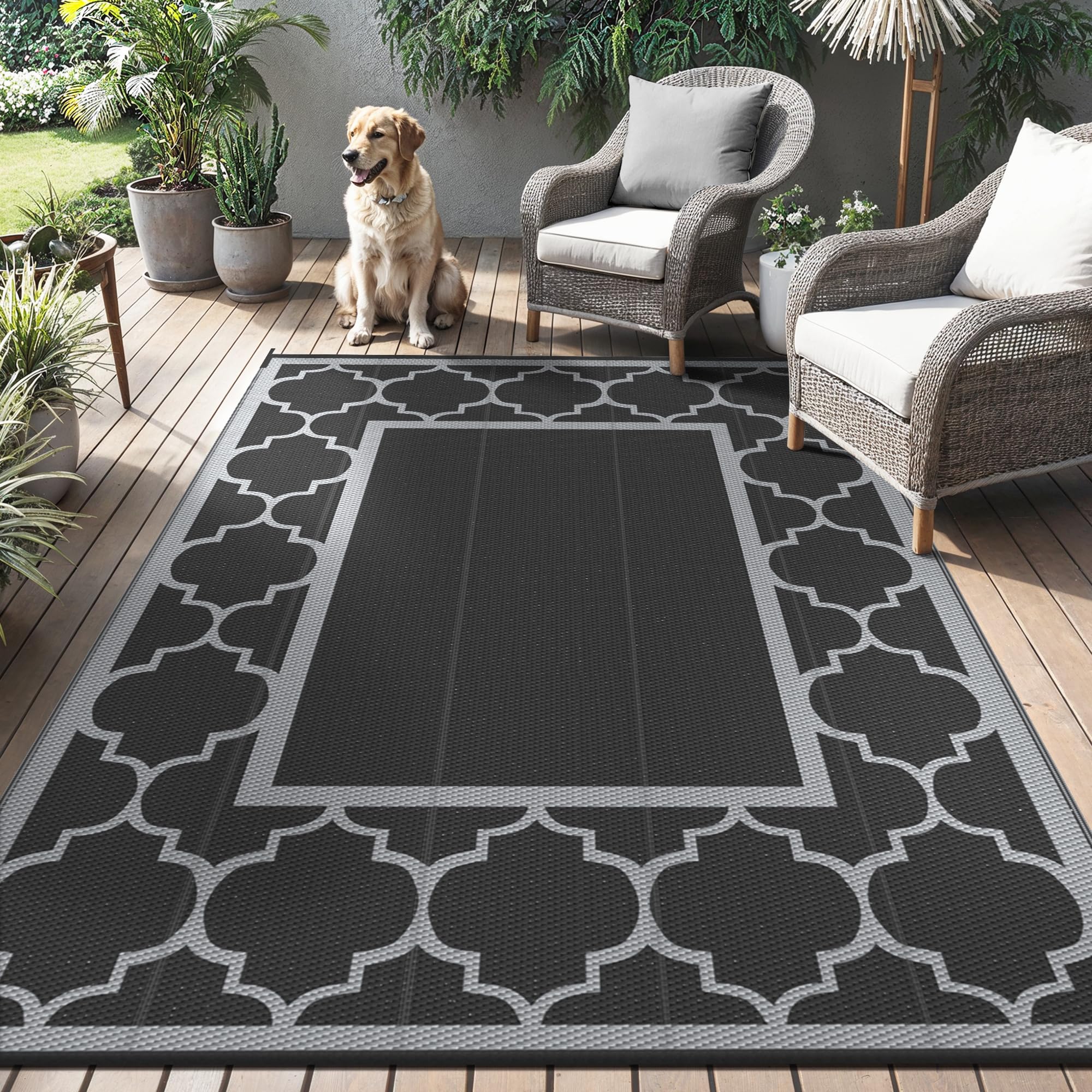 GENIMO Outdoor Rug Garden Rugs Waterproof Reversible Plastic Carpet ...
