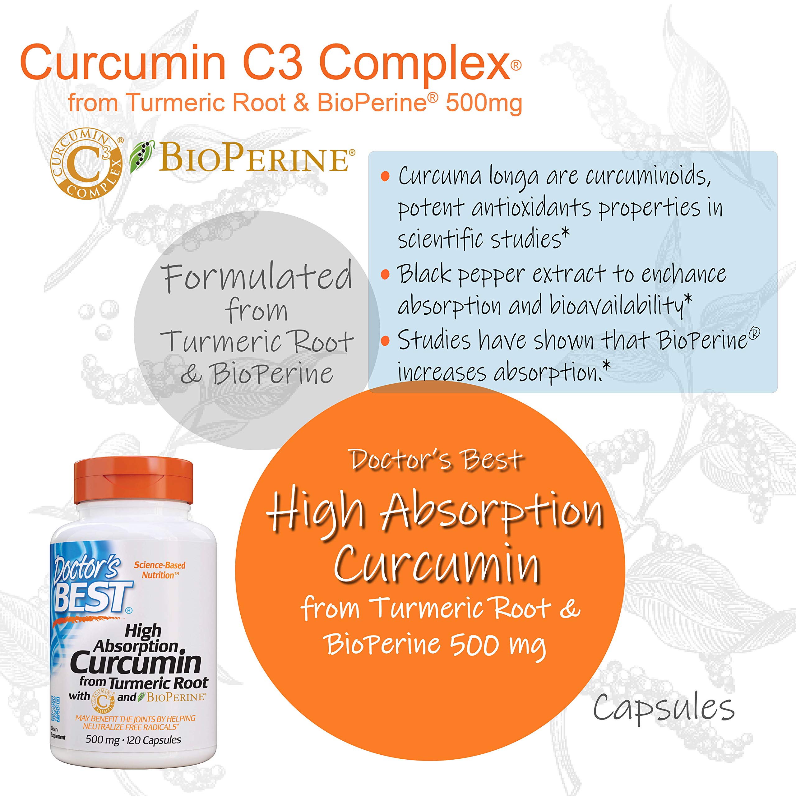 Buy Doctor's Best DRB-00107 High Absorption Curcumin From Turmeric Root ...