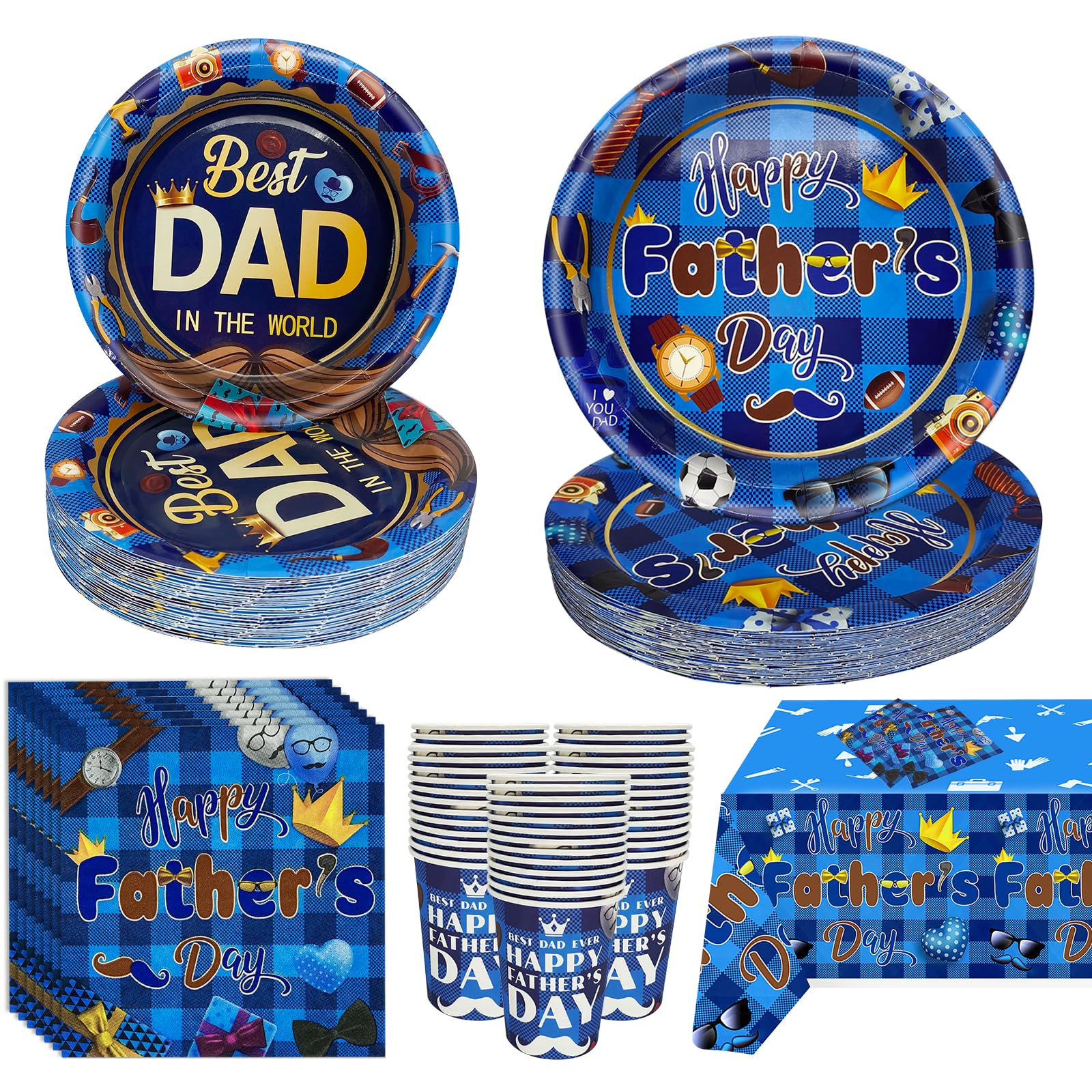Amazon.com: 7T-dad304117T-dad30411 Father's Day banner and Napkins ...