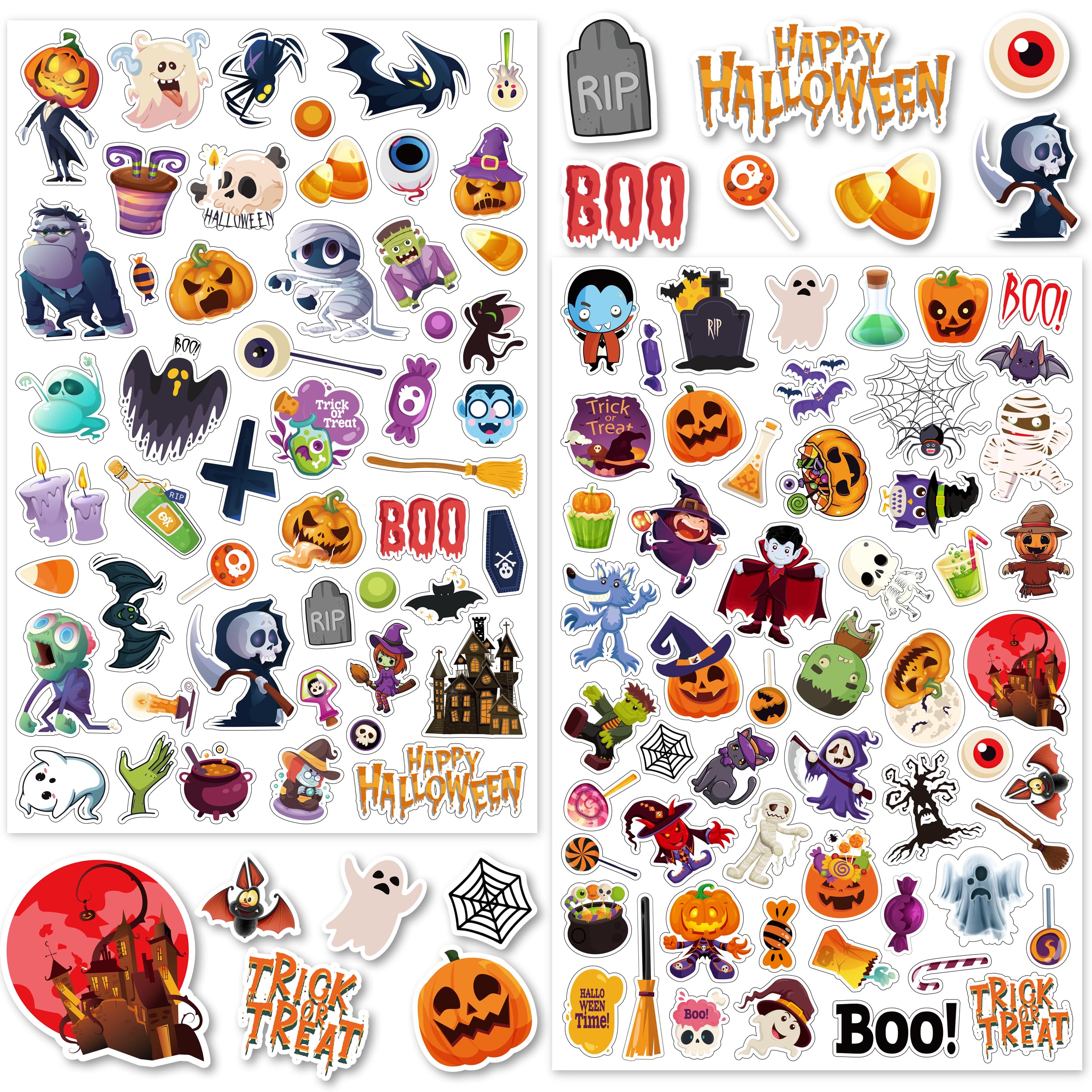Amazon.com: LINAYE 24 Sheets Halloween Stickers for Kids, 1260PCS ...