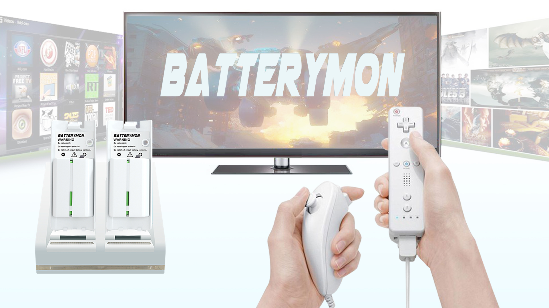 Watch Wii U Remote Game Conroller Charger with 2 Batteries Pack on ...