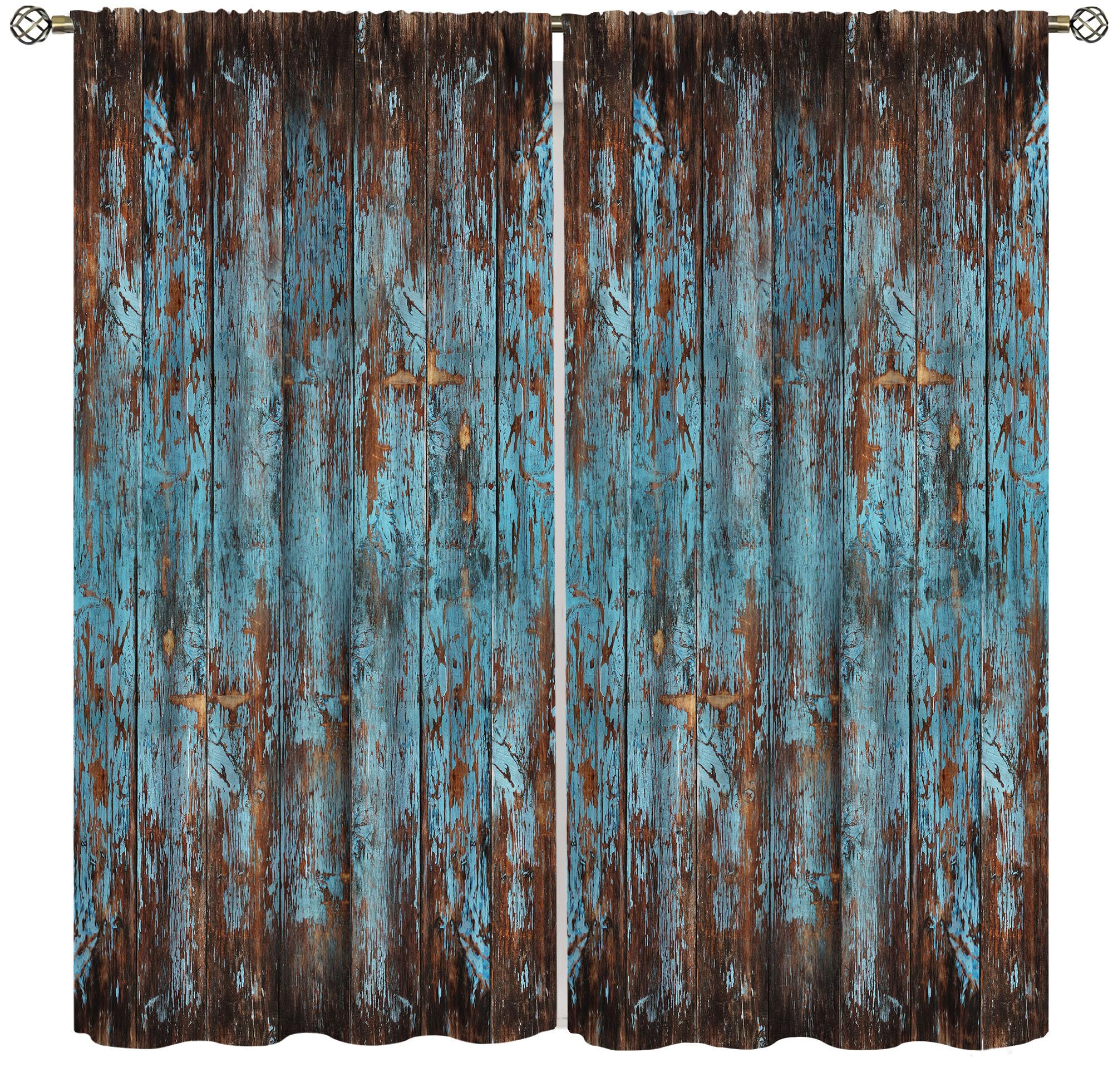 Amazon.com: Yoakiet Retro Wooden Blackout Curtains, Rustic Farmhouse ...