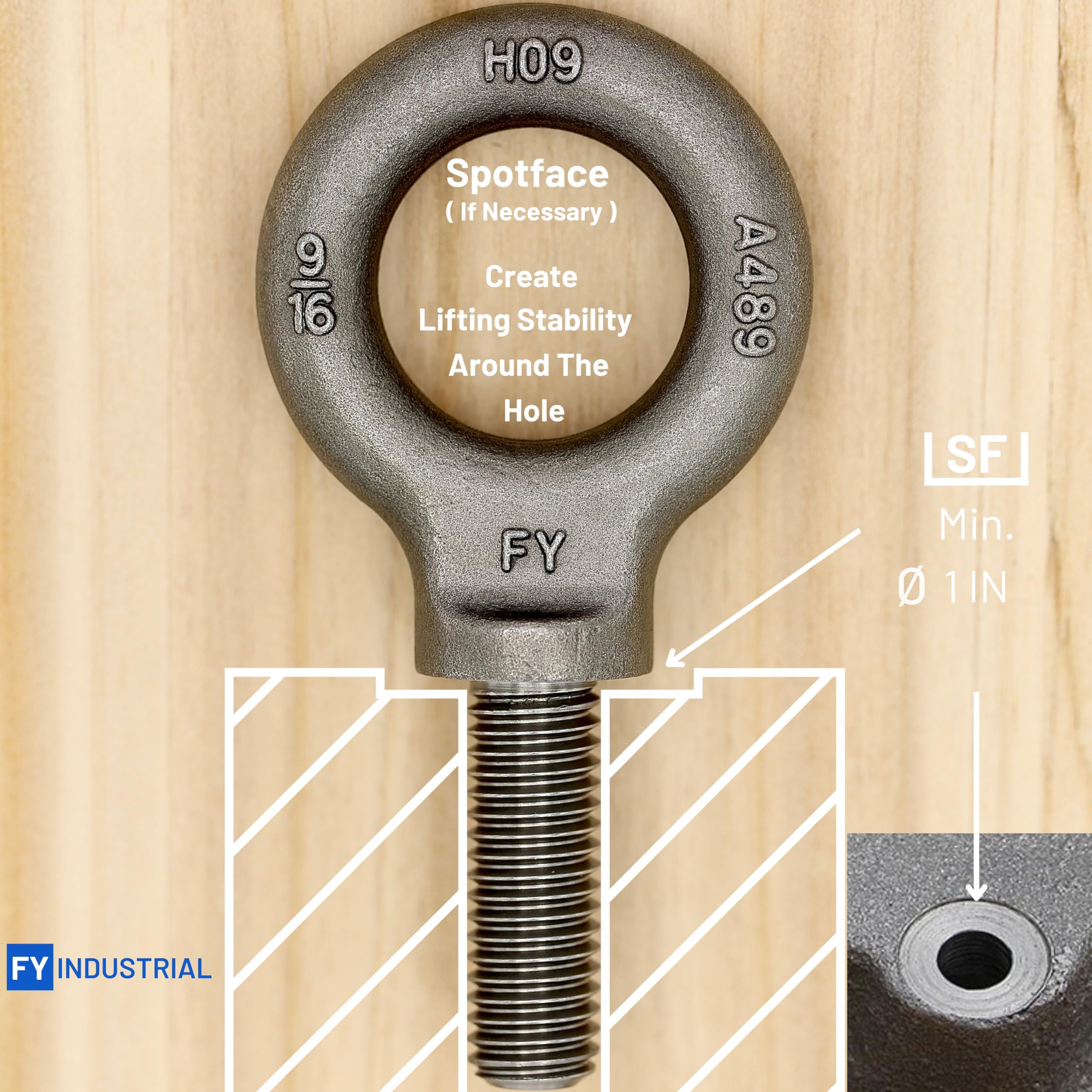Snapklik.com : Lifting Shoulder Eye Bolt 9/16-12 X 1-5/8