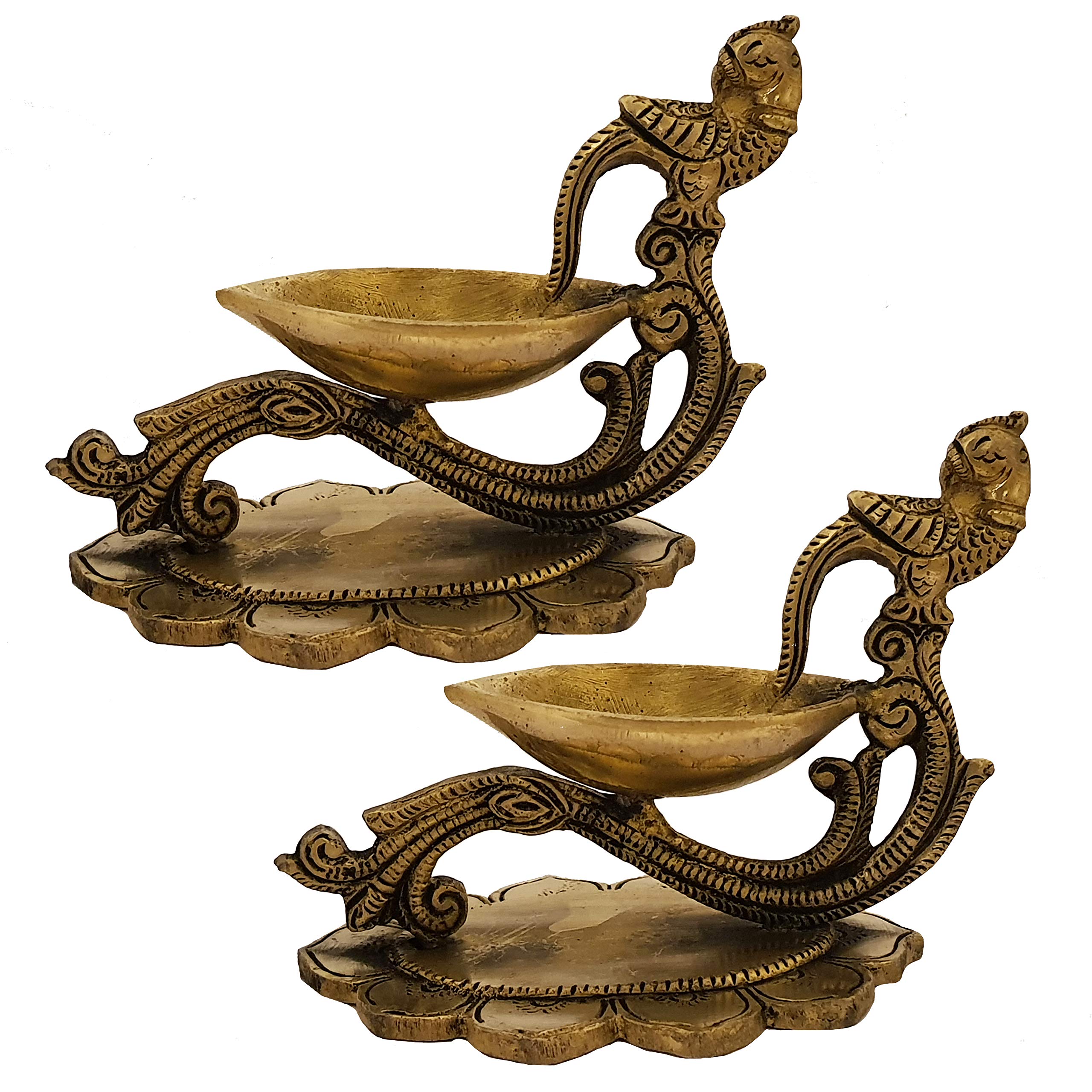 Indian Diwali Oil Lamp Pooja Diya Brass Light Puja Decorations ...