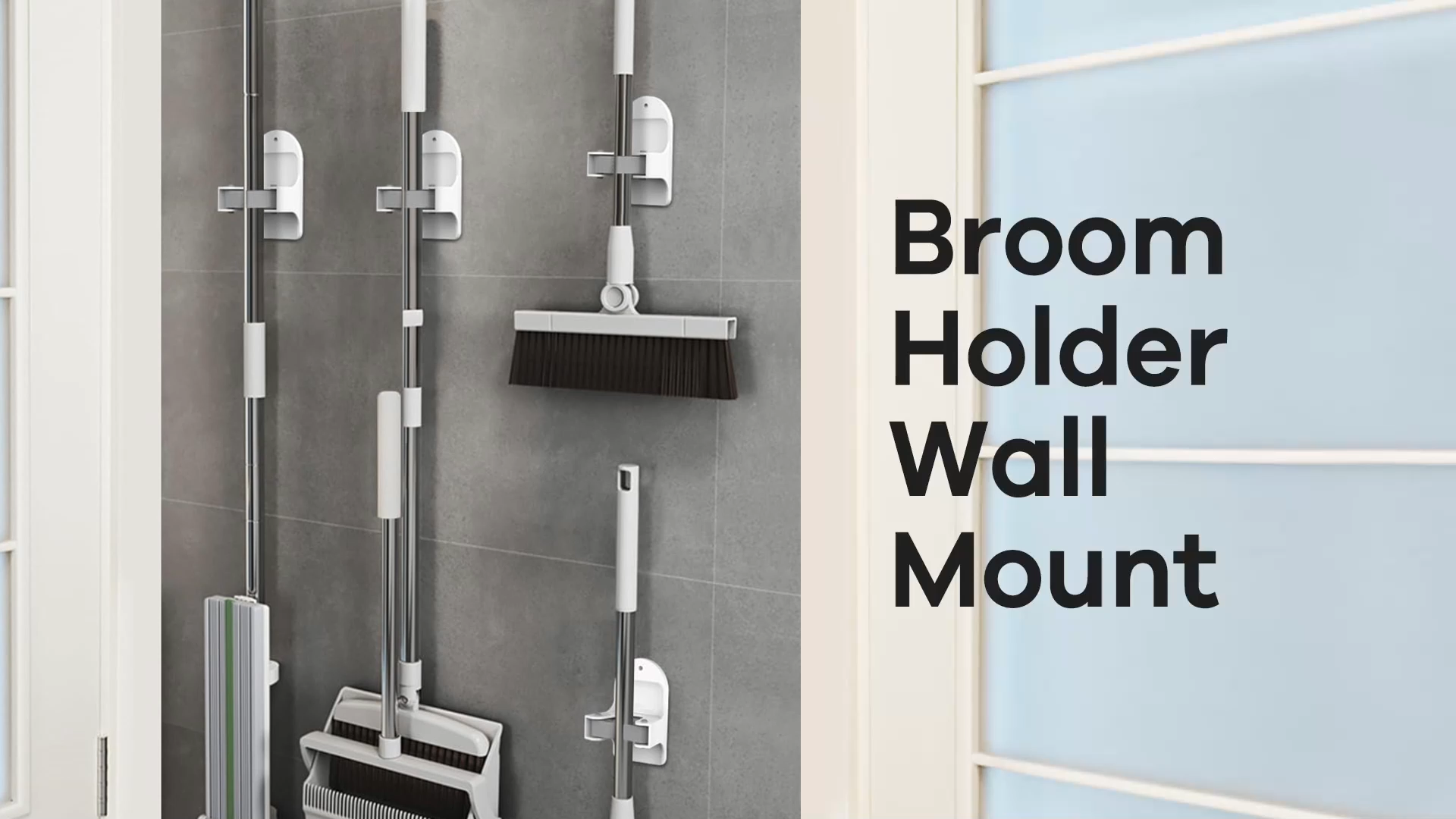 Broom Mop Holder Impact Products Black Plastic GateMate Plus™ Broom And ...